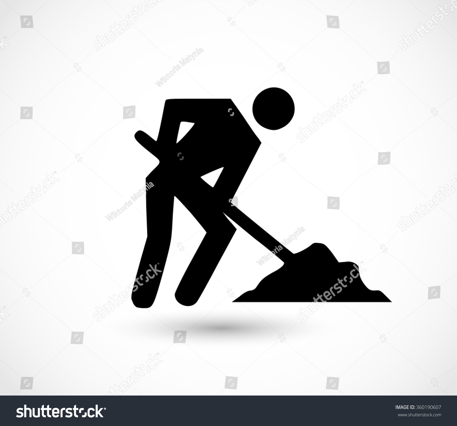 Man Digging Icon Vector Stock Vector (Royalty Free) 360190607 ...
