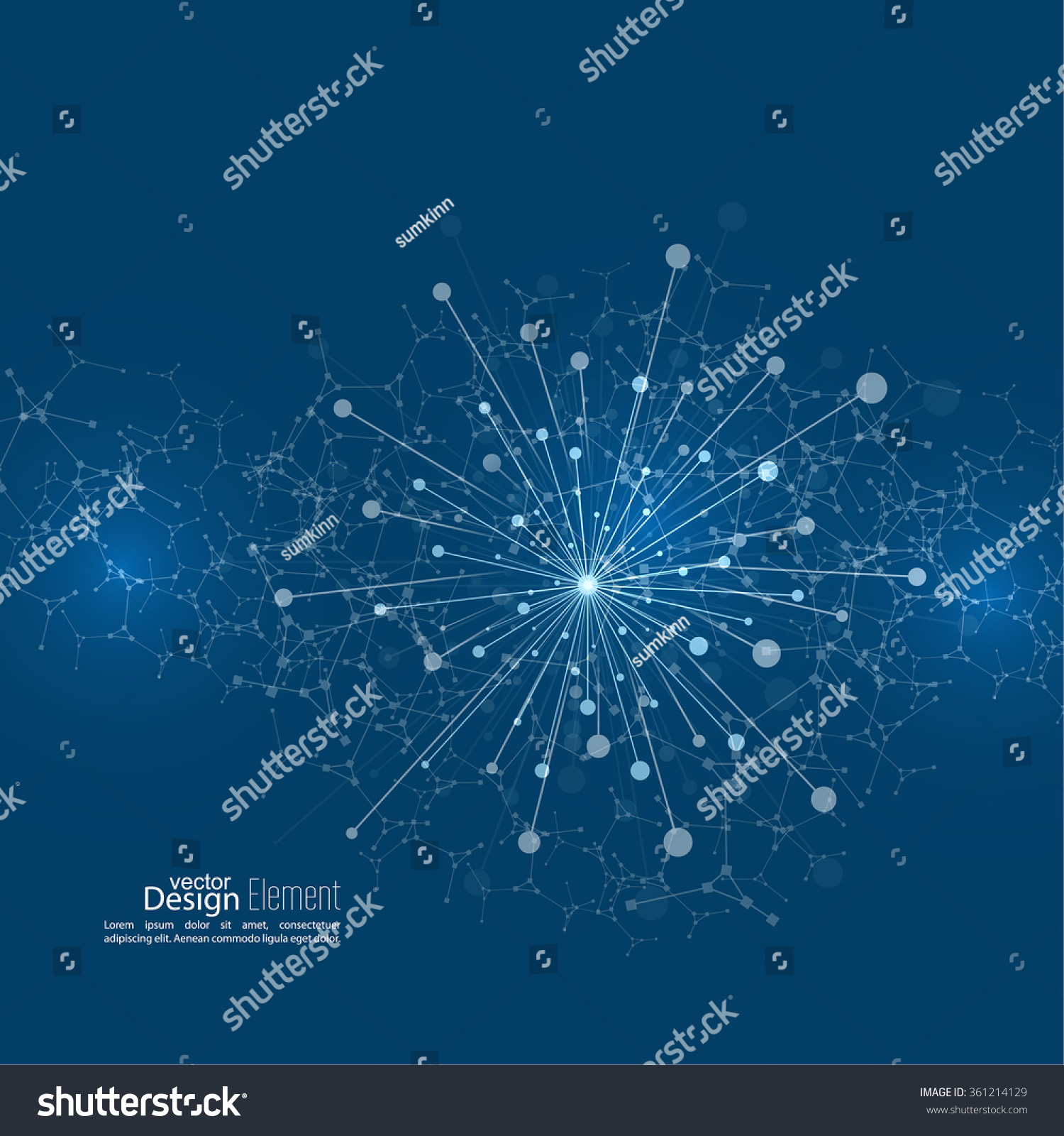 Array Dynamic Emitted Particles Node Molecule Stock Vector Royalty Free 361214129 Shutterstock