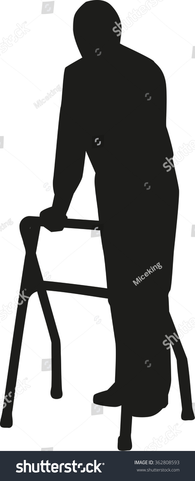 Old Man Walking Cane Stock Vector Royalty Free 362808593 Shutterstock
