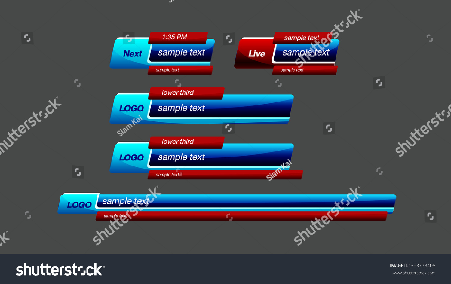 Lower Third Stock Vector (Royalty Free) 363773408 | Shutterstock