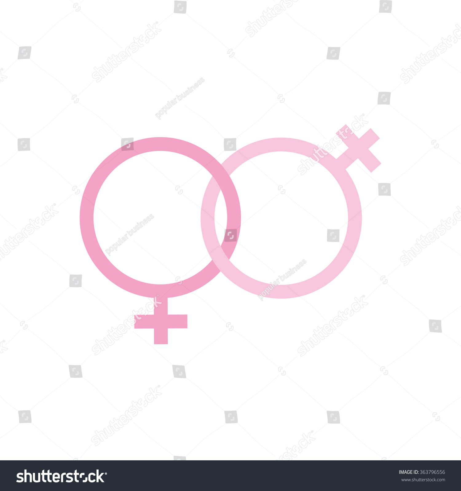 Two Females Gender Signs Sexual Symbols ภาพประกอบสต็อก 363796556