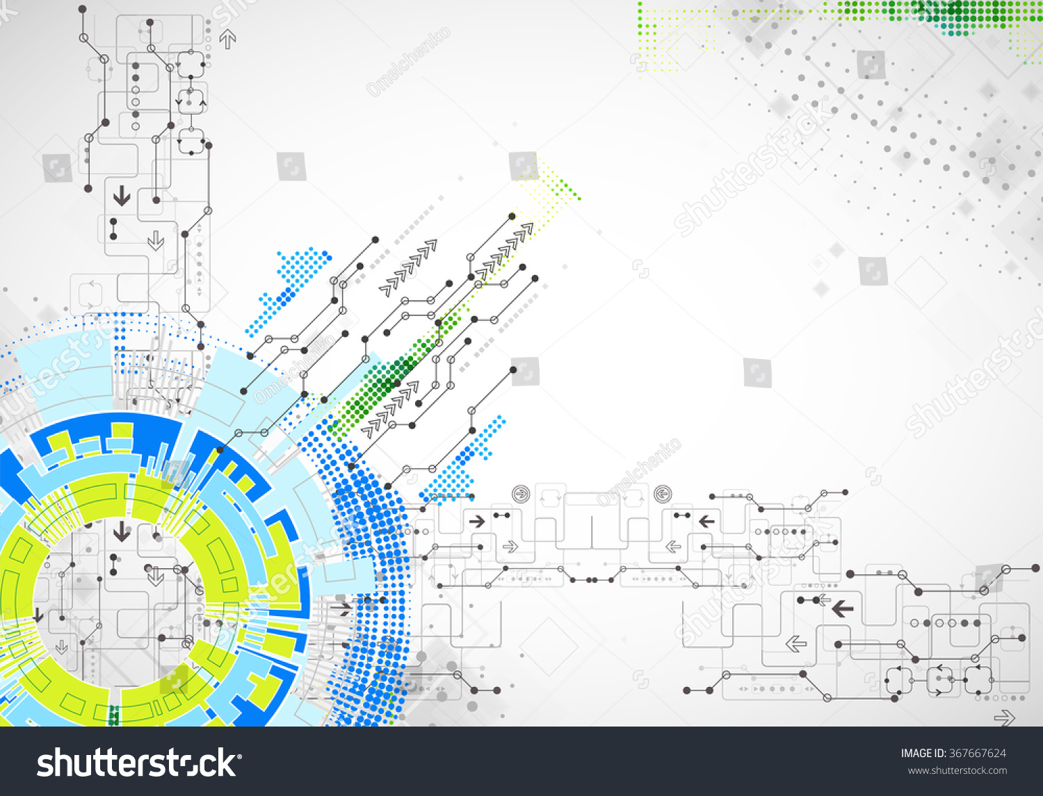 Abstract Technological Background Various Technological Elements Stock ...