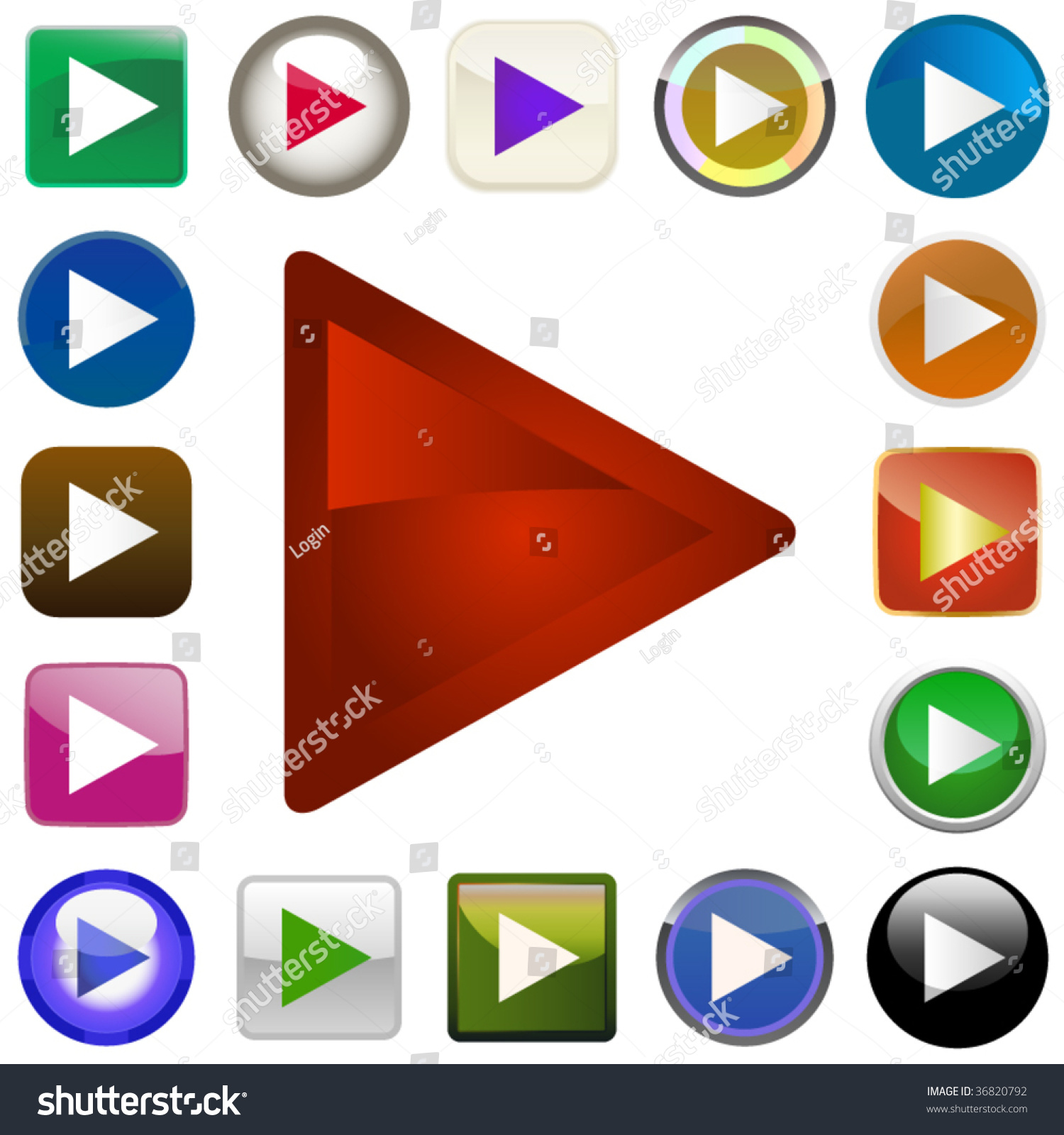 Vector Play Button Set Vector Set Stock Vector (Royalty Free) 36820792 ...