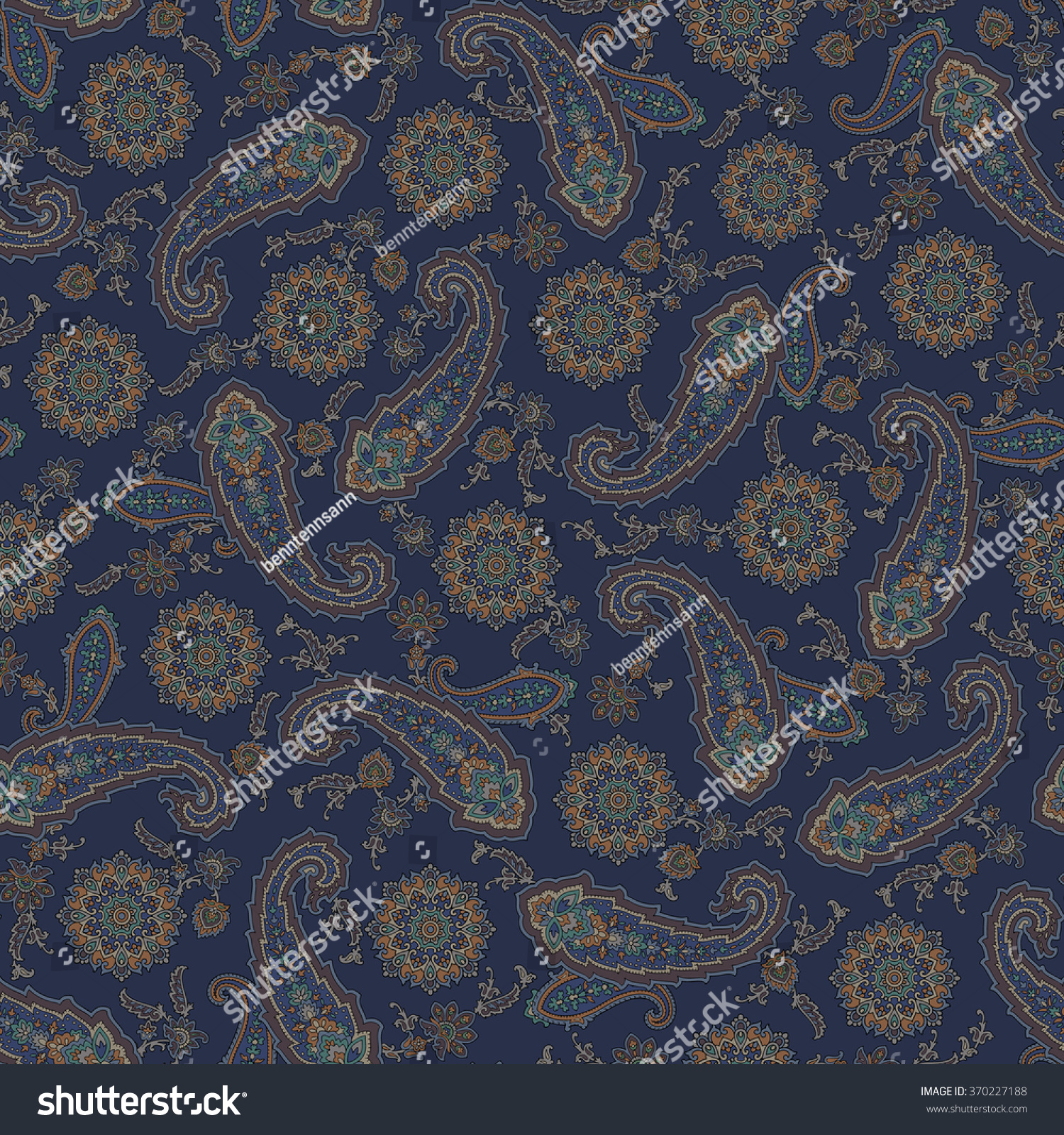 Paisley Basic Pattern Stock Vector (Royalty Free) 370227188 | Shutterstock
