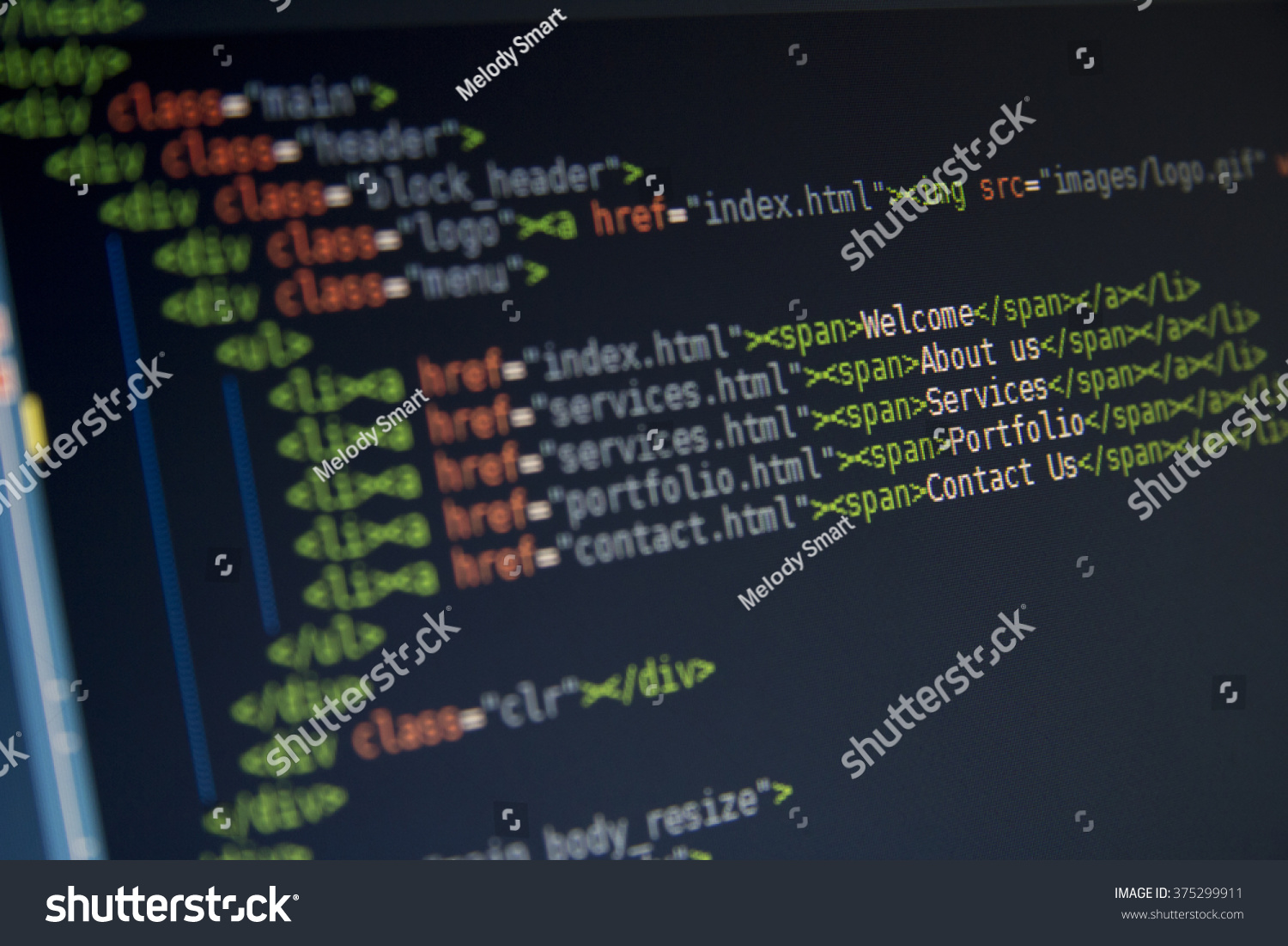 Green Computer Html Code Code Editor Stock Photo 375299911 | Shutterstock
