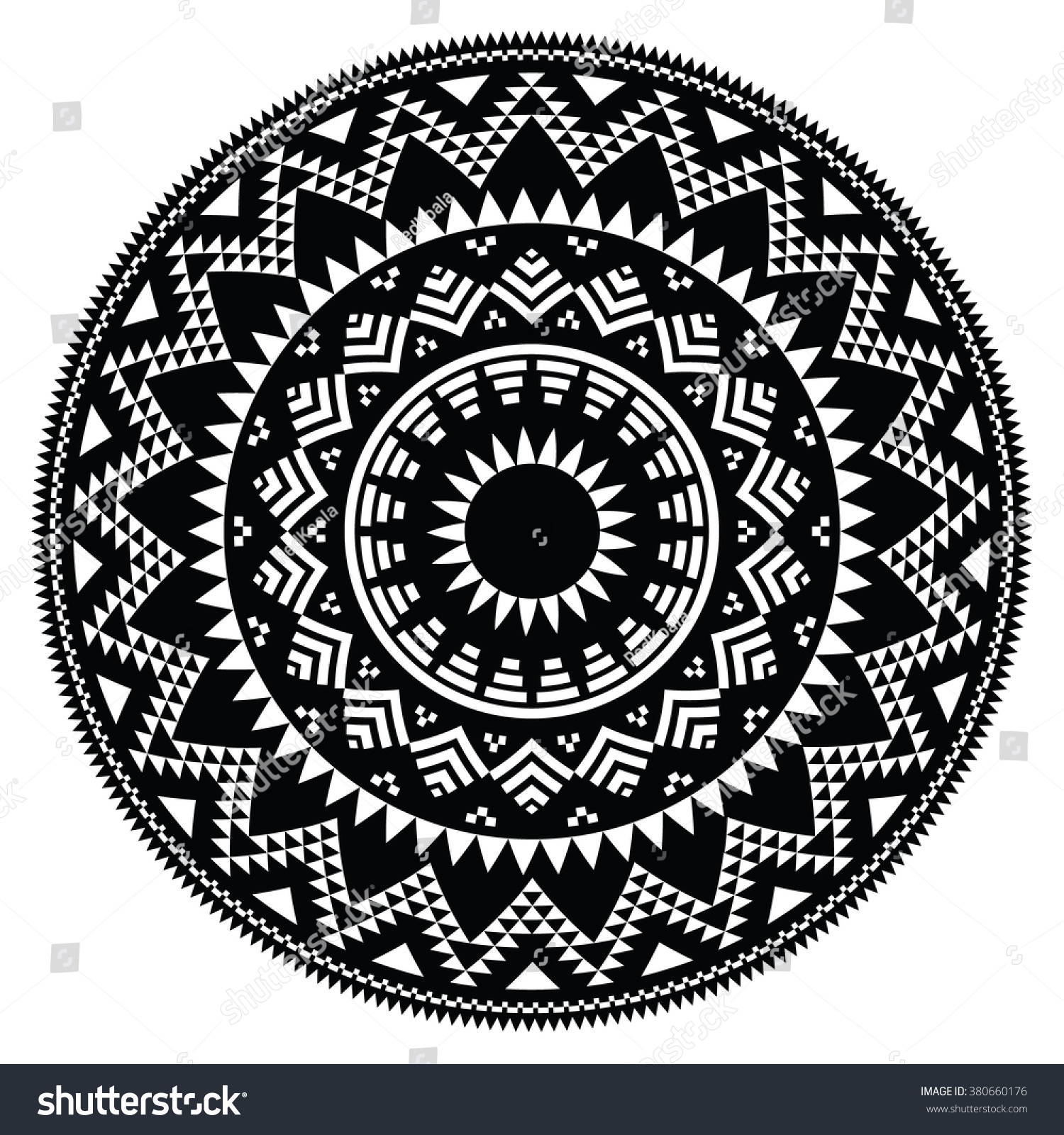 Tribal Folk Aztec Geometric Pattern Circle: wektor stockowy (bez ... Tribal Folk Aztec Geometric Pattern Circle: wektor stockowy (bez ...