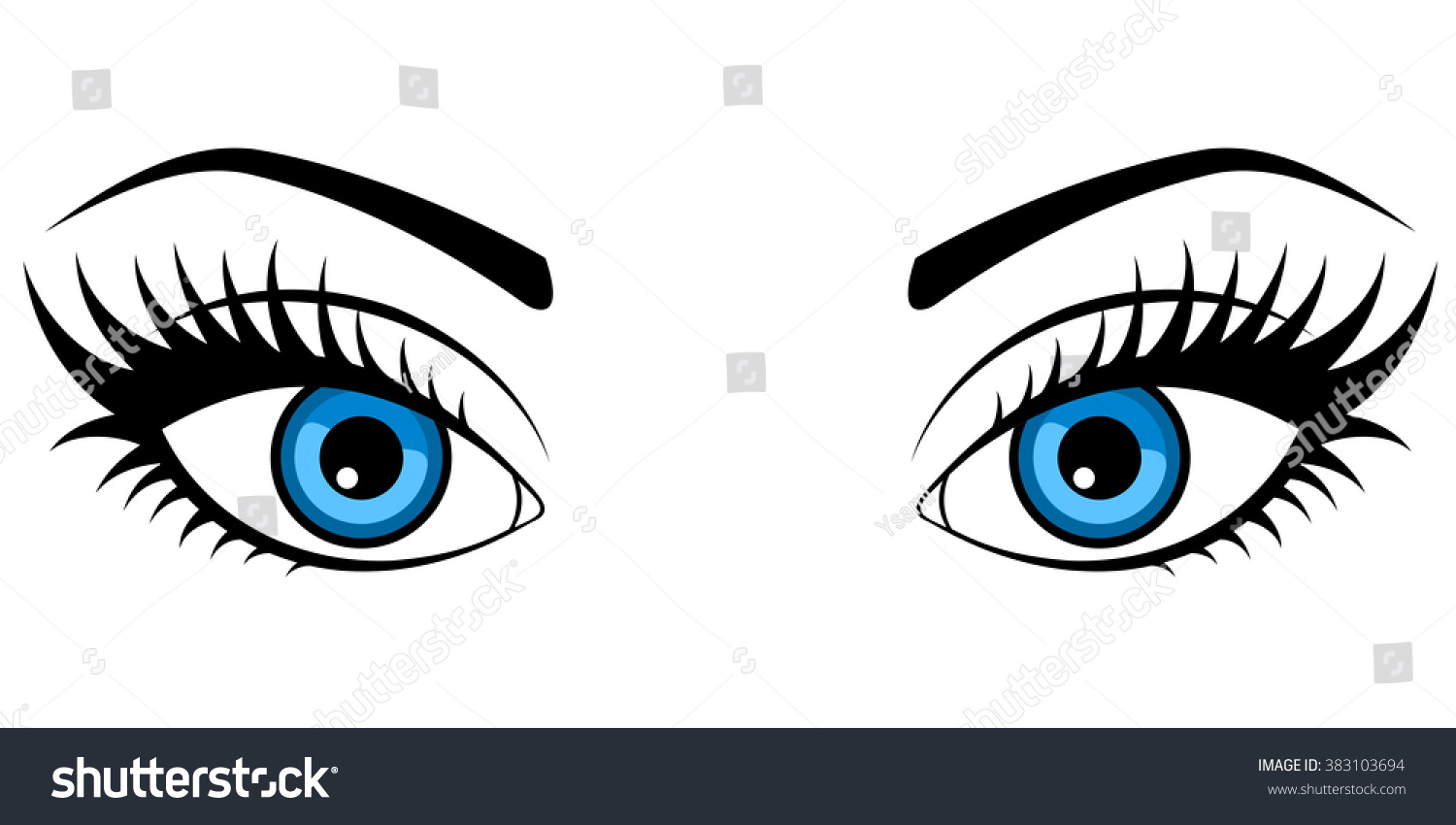 Female Blue Eyes Isolated On White Stock Vector Royalty Free 383103694 Shutterstock