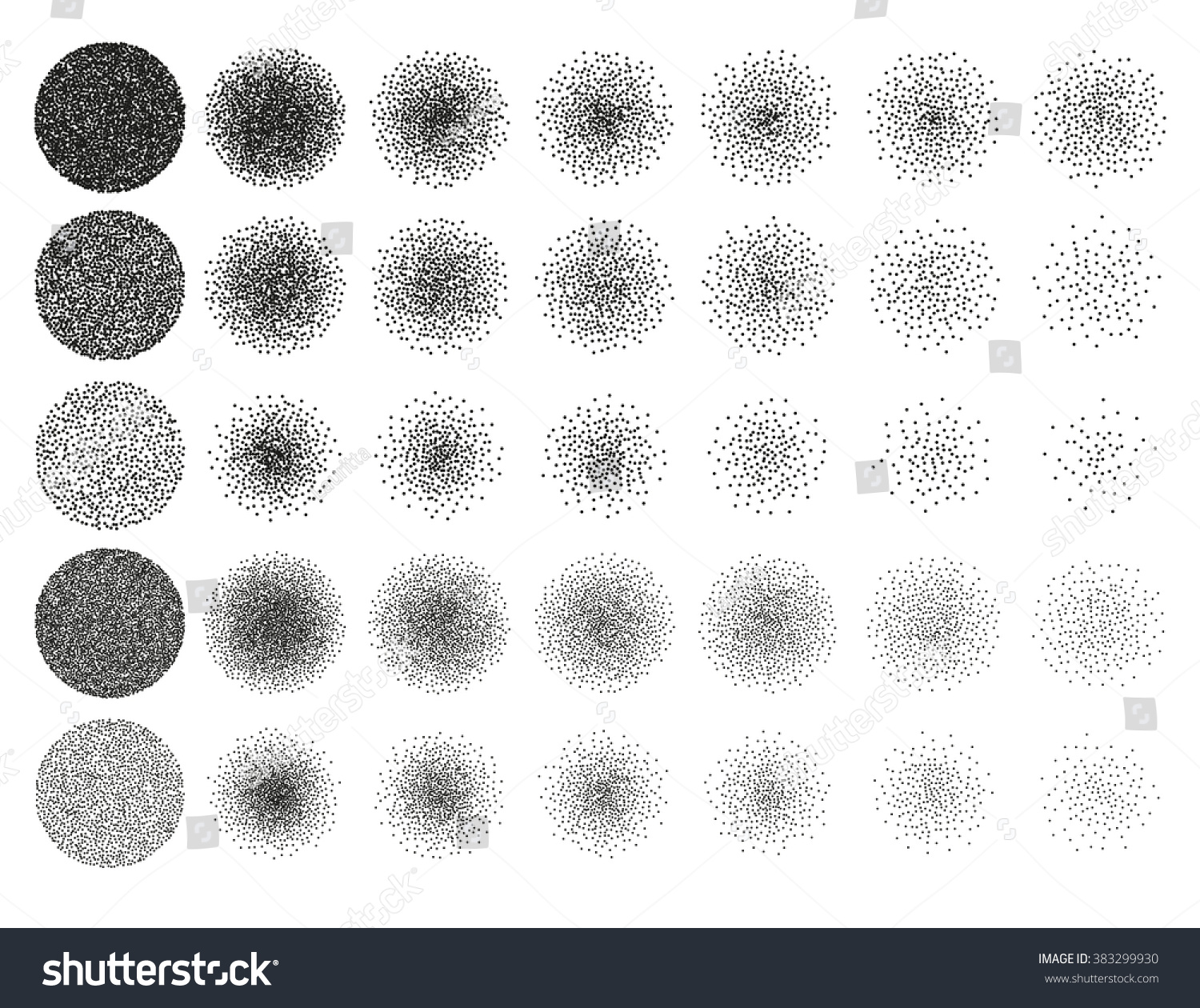 Set 35 Round Stipple Pattern Design Stock Vector (Royalty Free ... Set 35 Round Stipple Pattern Design Stock Vector (Royalty Free ...