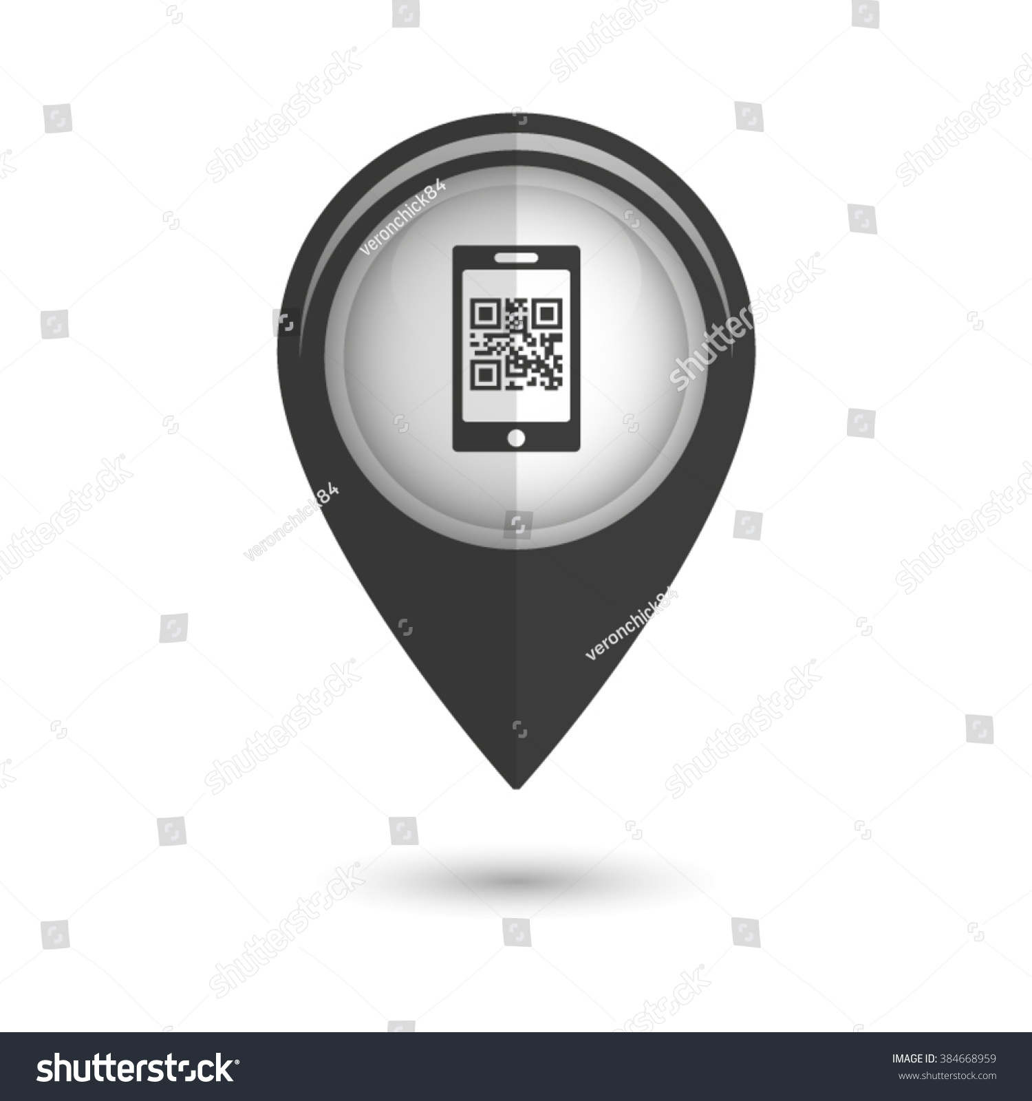 Qr Code Vector Icon Black Map Stock Vector (Royalty Free) 384668959 ...