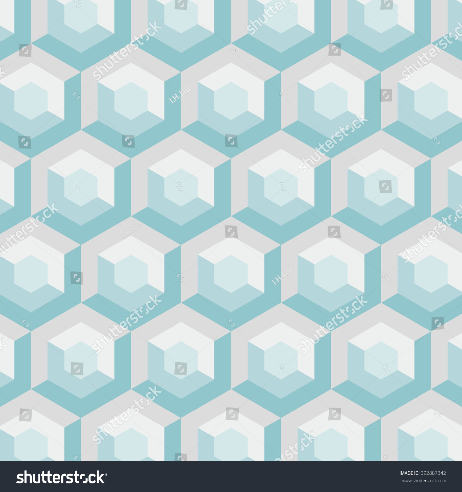 Hexagonal Grid Designvector Seamless Pattern Stock Vector (Royalty Free ...