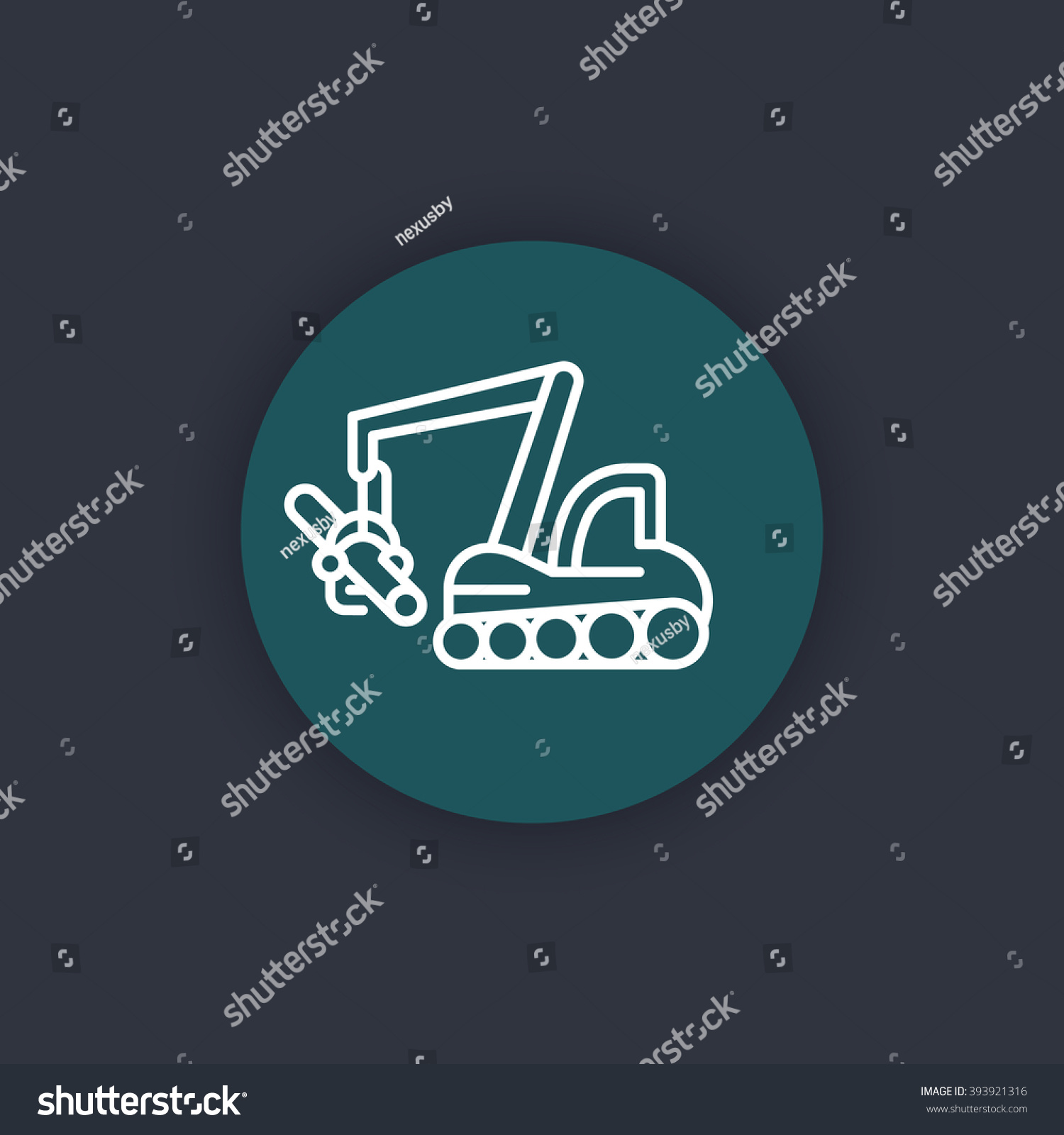 Forest Harvester Line Icon Timber Harvesting เวกเตอร์สต็อก ปลอดค่าลิขสิทธิ์ 393921316