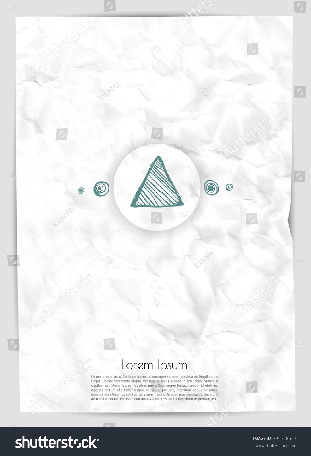Vector Sheet Crumpled Paper Stock Vector (Royalty Free) 394528642 ...