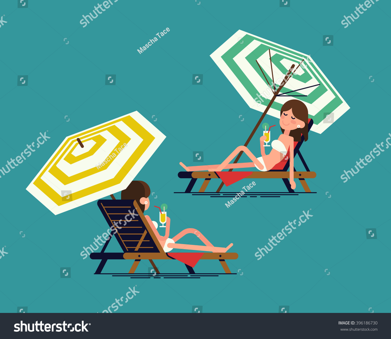 Lovely Vector Illustration On Summer Vacation Stock Vector Royalty
