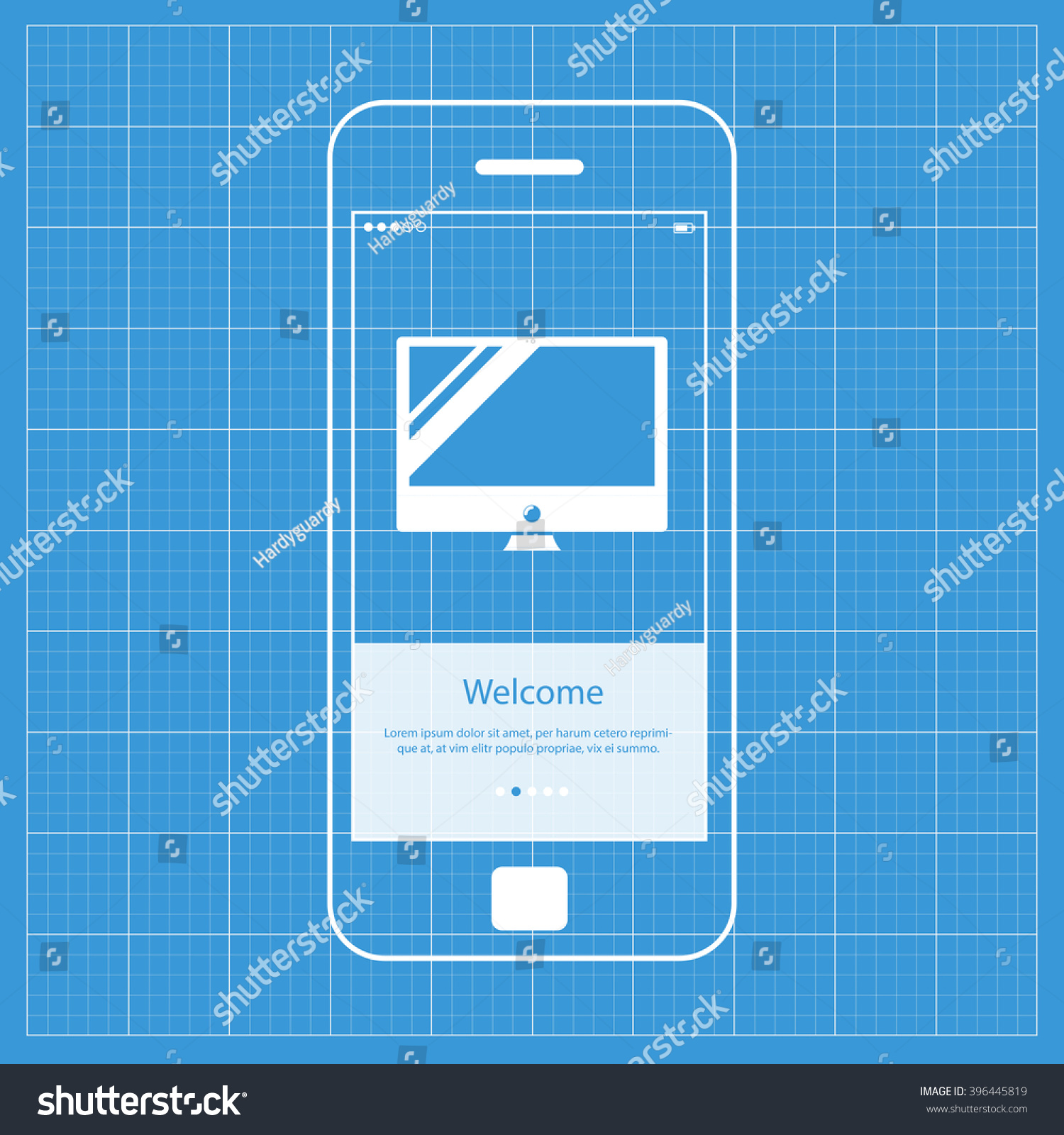 Mobile Wireframe Ui Kit Welcome Tutorial Stock Vector (Royalty Free ...
