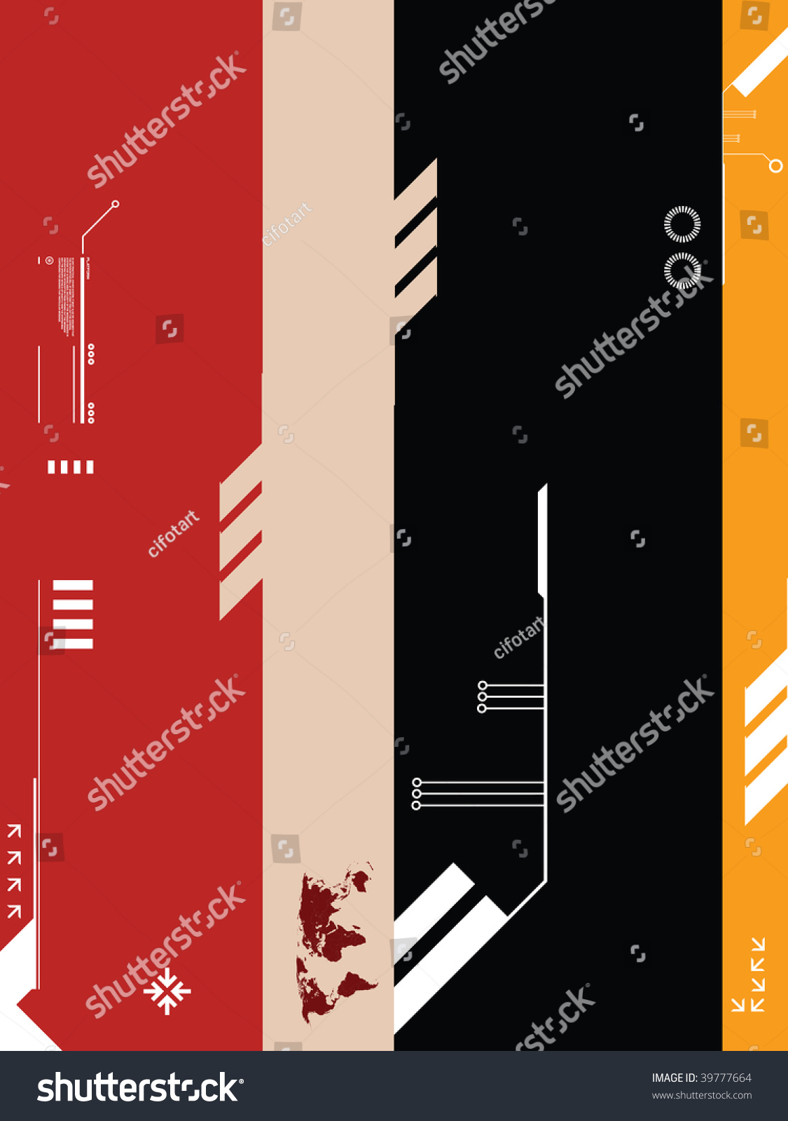 Colored Background Objects Vector Technology Stock Vector (Royalty Free ...