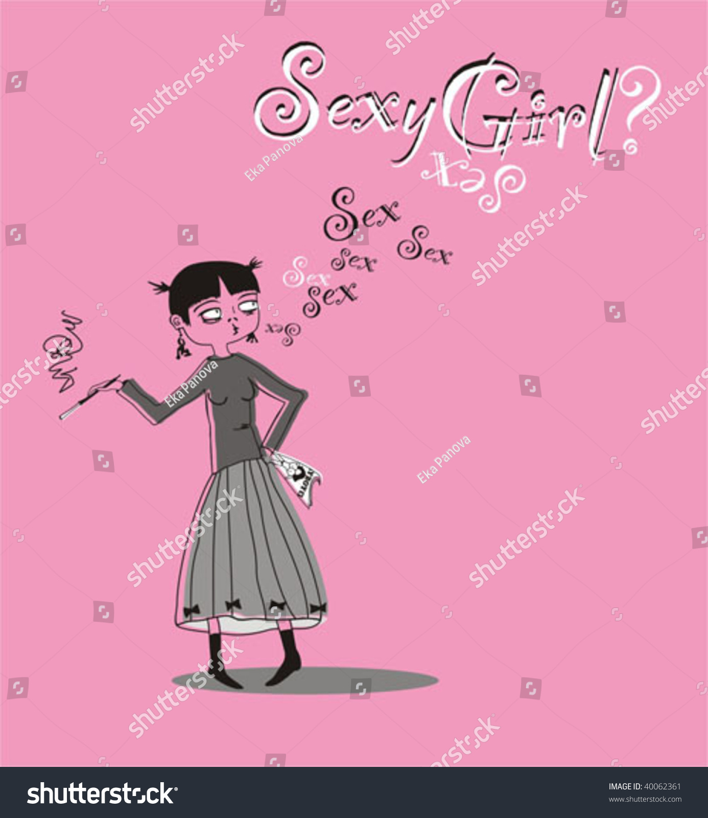 Sexy Girl Vector Illustration Stock Vector Royalty Free 40062361