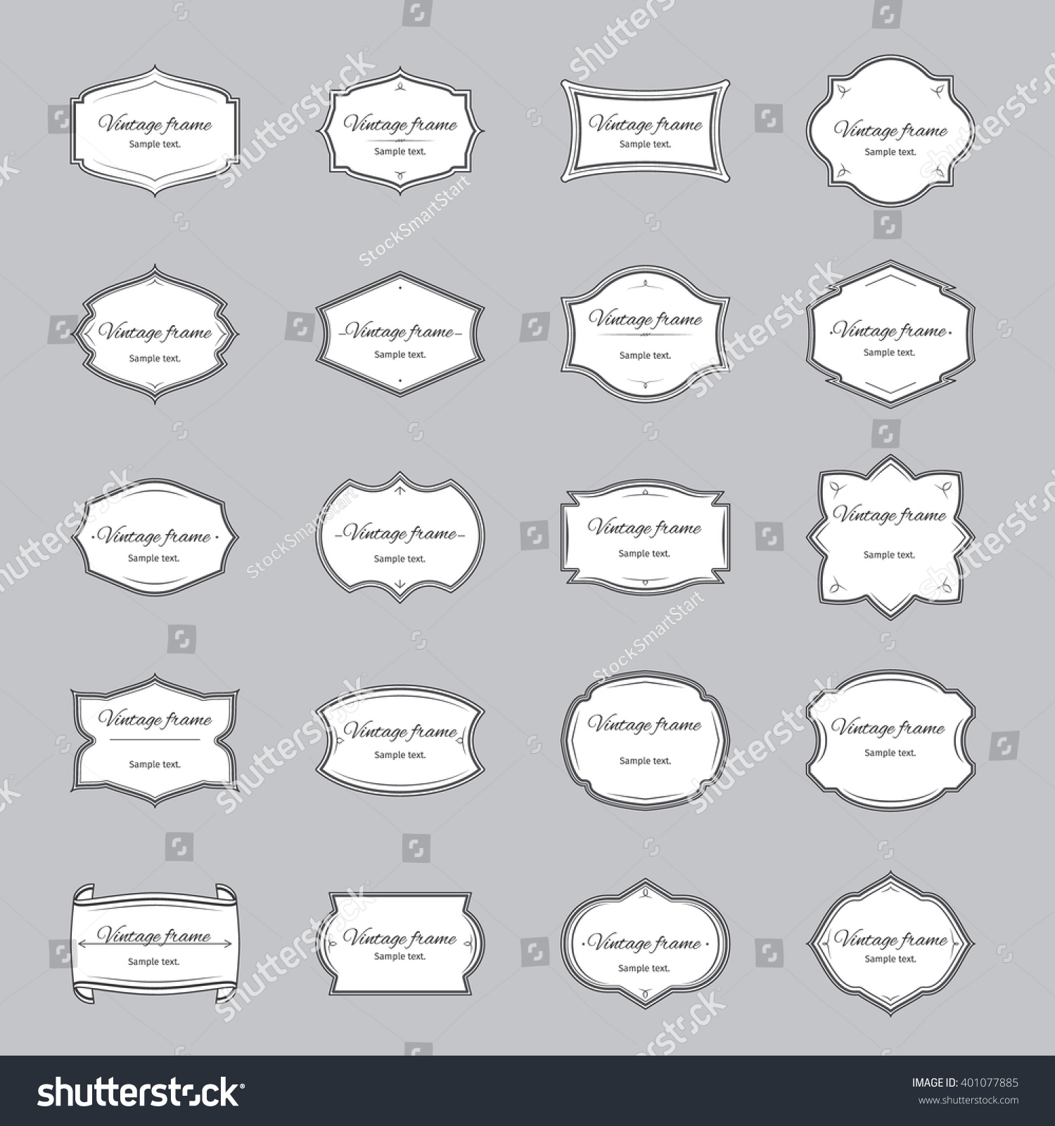 Frames Set Text Retro Vector Frame Stock Vector (Royalty Free ...
