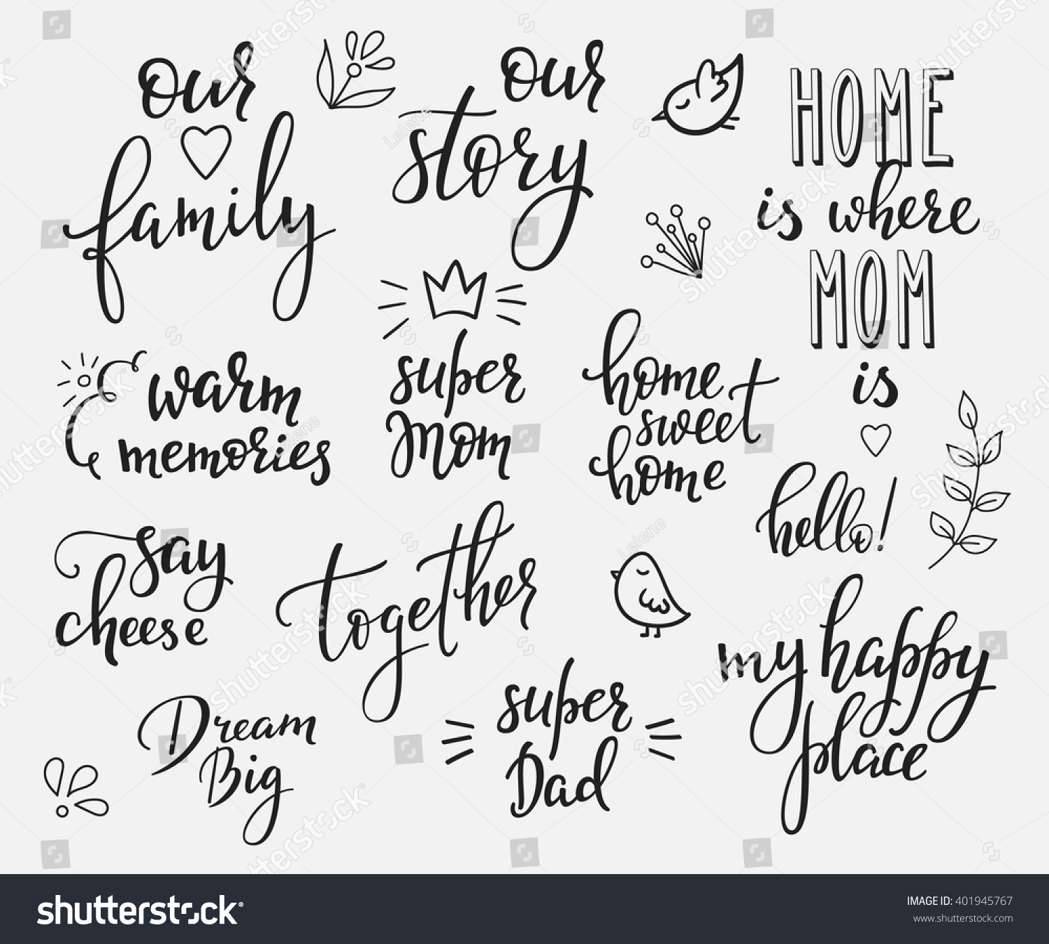 Lettering Photography Overlay Set Motivational Quote 库存矢量图（免版税）401945767 Shutterstock