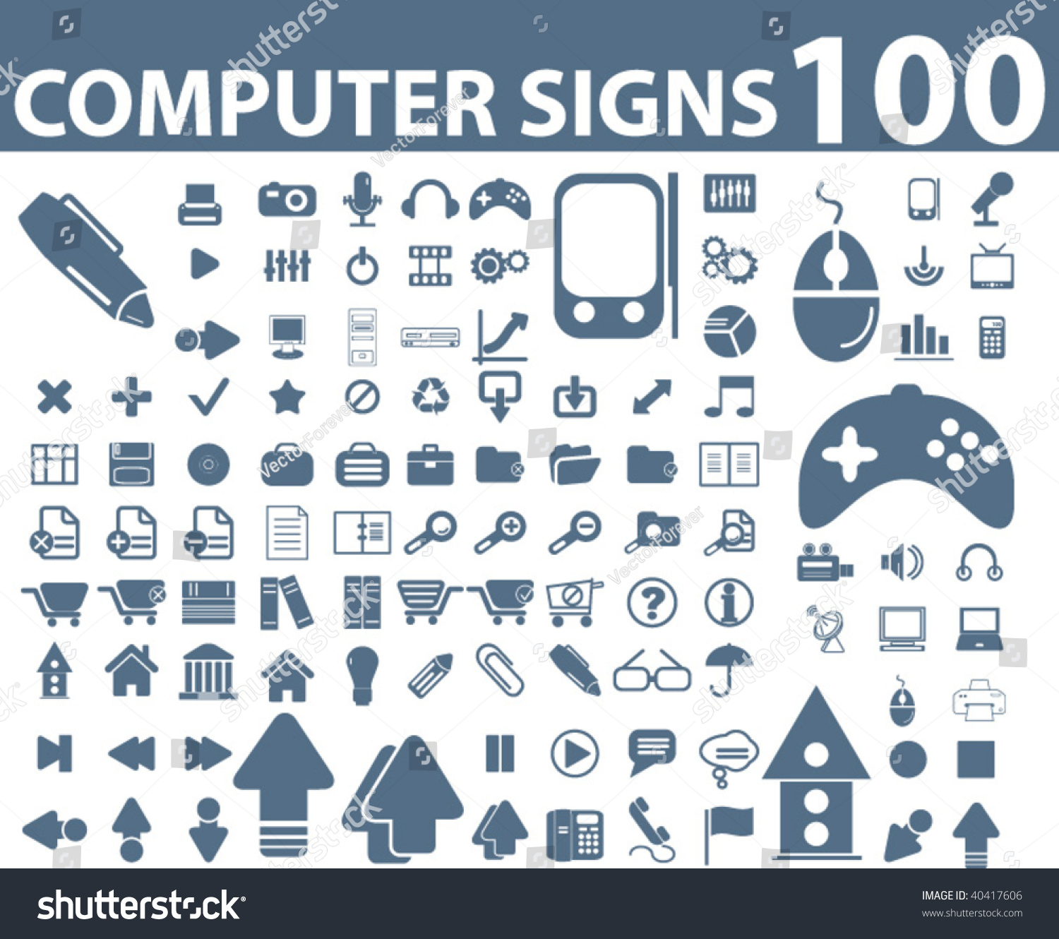 100 Computer Signs Vector Stock Vector (Royalty Free) 40417606 ...