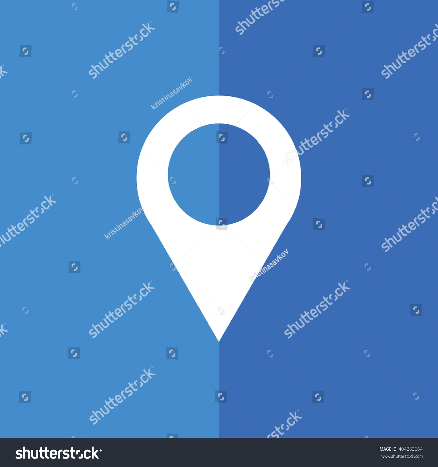 White Map Pointer Vector Icon Blue Stock Vector (Royalty Free ...