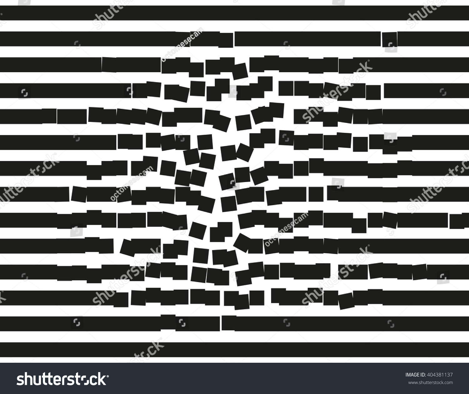 Destructing Stripes Falling Down Rectangular Blocks Stock Vector ...