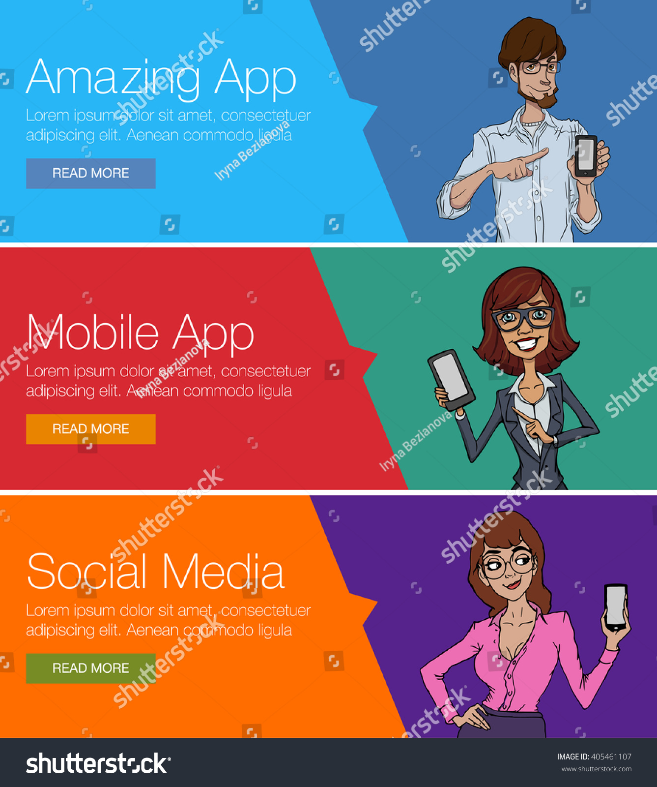 Vector Concept App Template Mobile App Stock Vector Royalty Free
