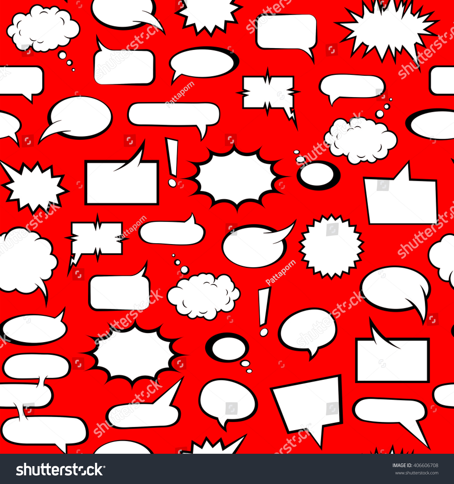 Red White Comic Pattern Seamless Texture Stock Vector (Royalty Free ...