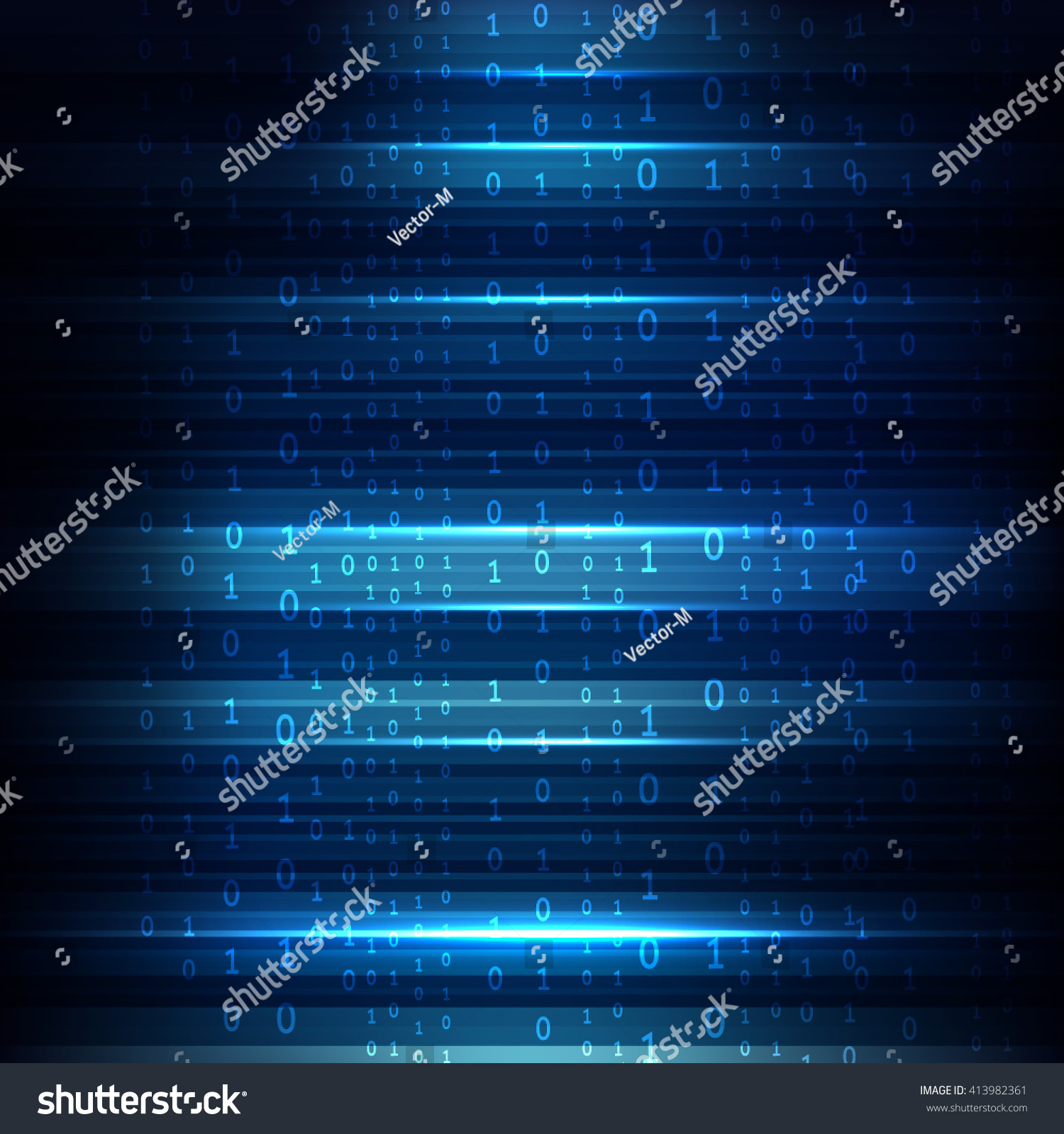 Abstract Blue Technology Background Binary Computer Stock Vector ...