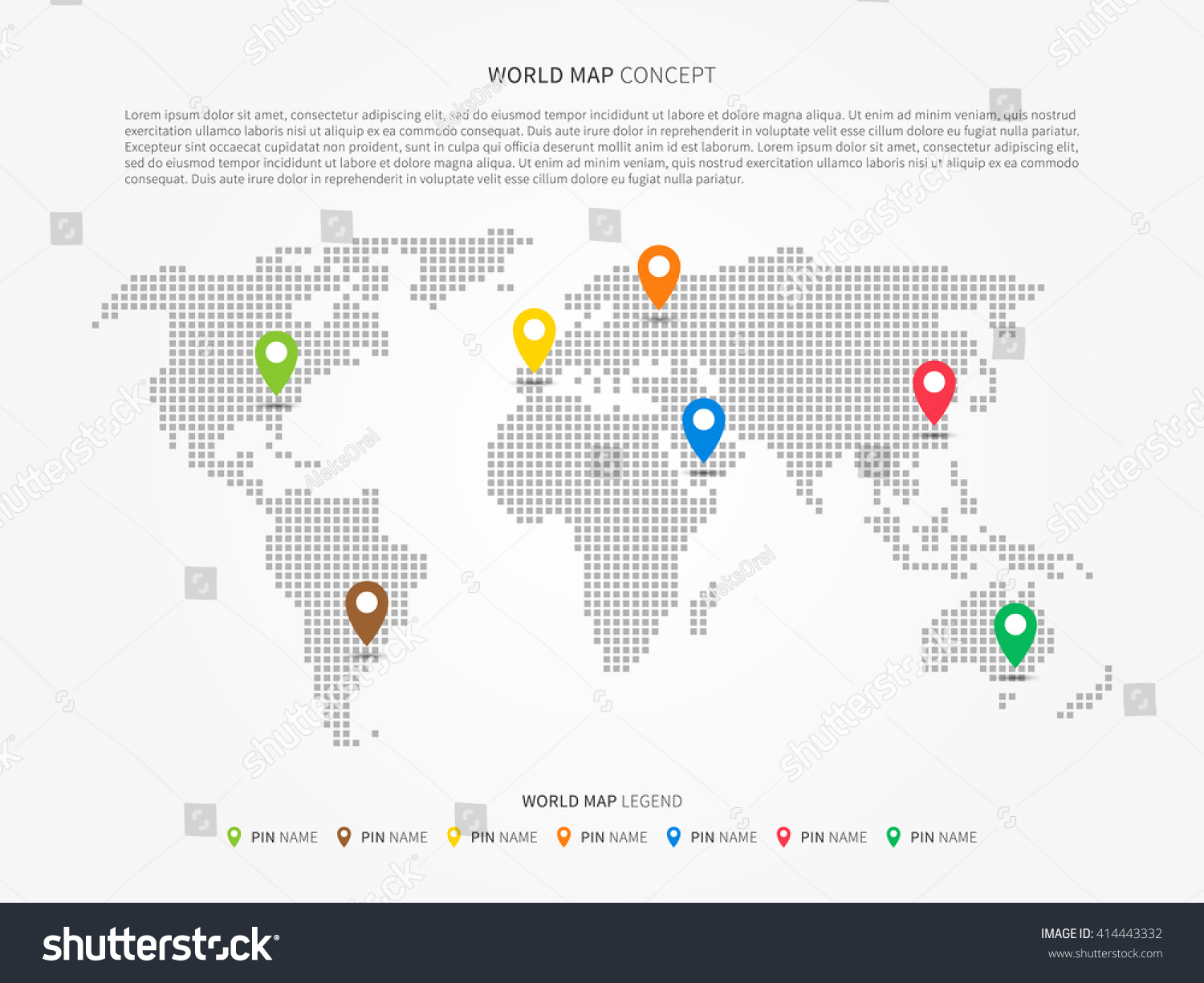 World Map Infographic Colorful Pointers Vector Stock Vector (Royalty ... World Map Infographic Colorful Pointers Vector Stock Vector (Royalty ...