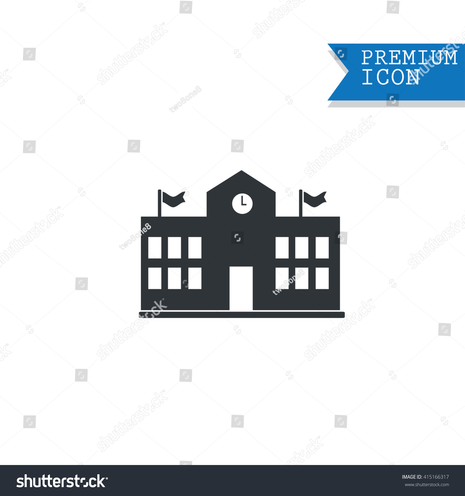 School Building Icons Stock Vector (Royalty Free) 415166317 | Shutterstock