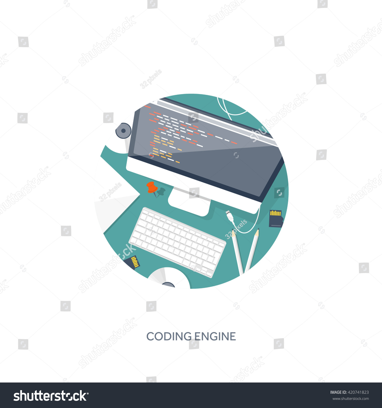 Programming Coding Backgroundflat Designprogram Source Codesoftware 库存