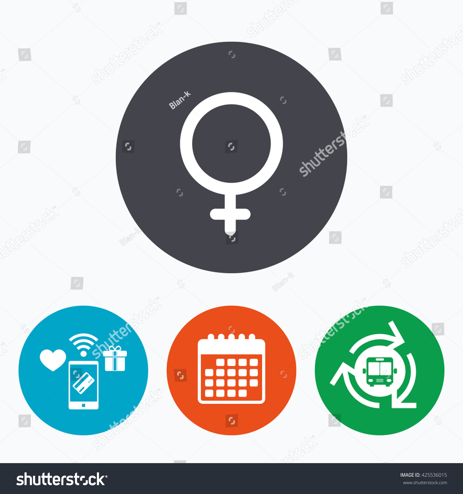 Female Sign Icon Woman Sex Button Stock Vector Royalty Free 425536015