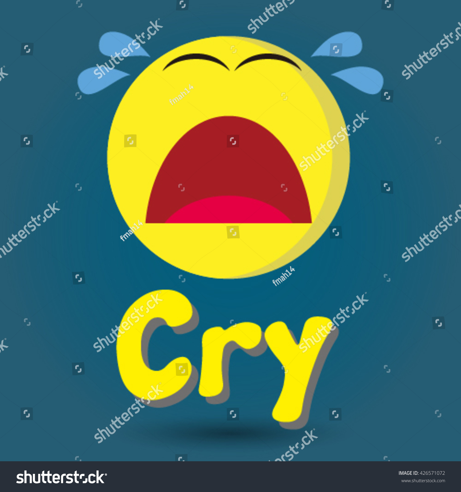 Cry Emoticon Isolated Vector Illustration Stock Vector (Royalty Free ...
