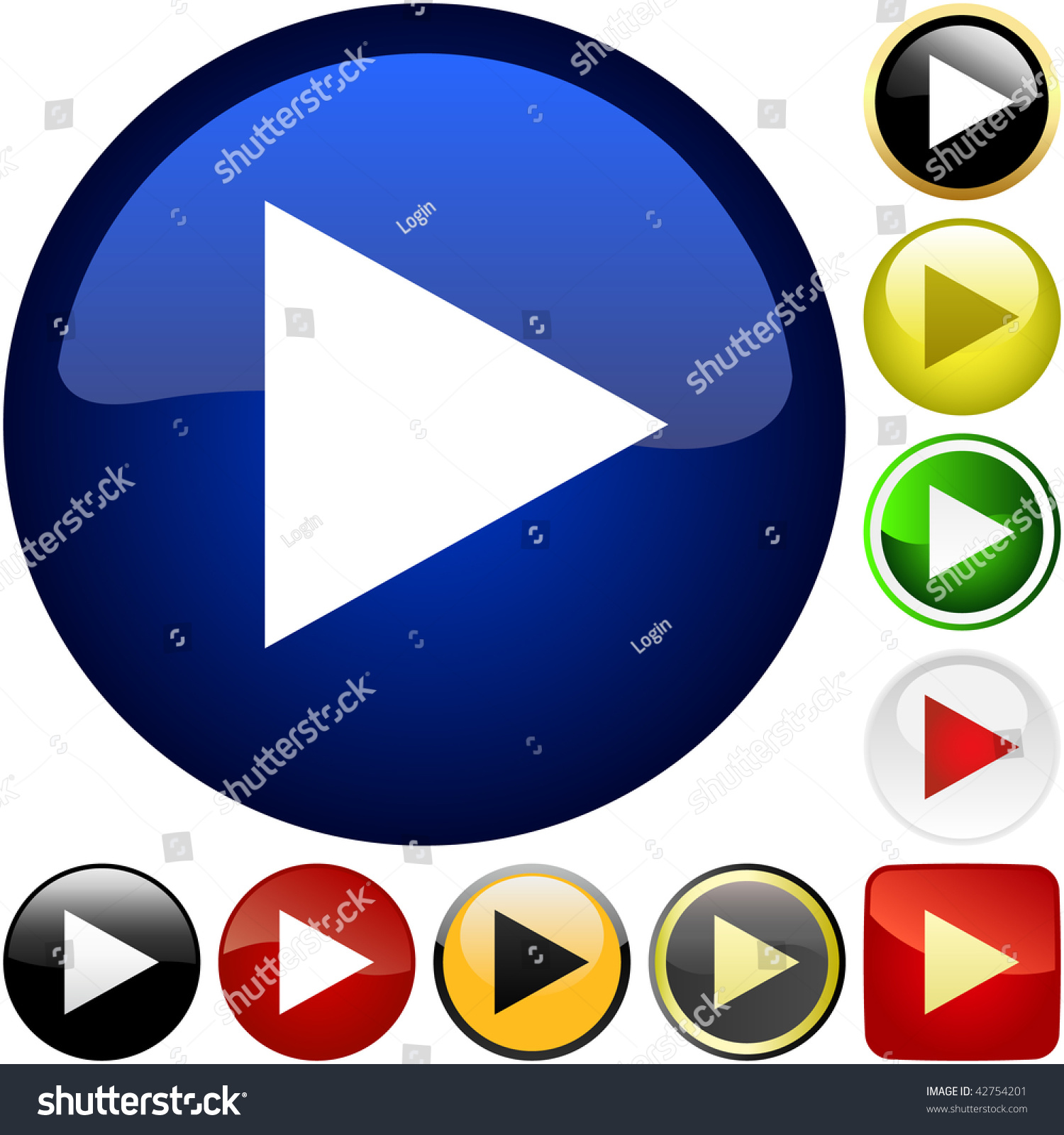 Vector Play Button Vector Set Stock Vector (Royalty Free) 42754201 ...