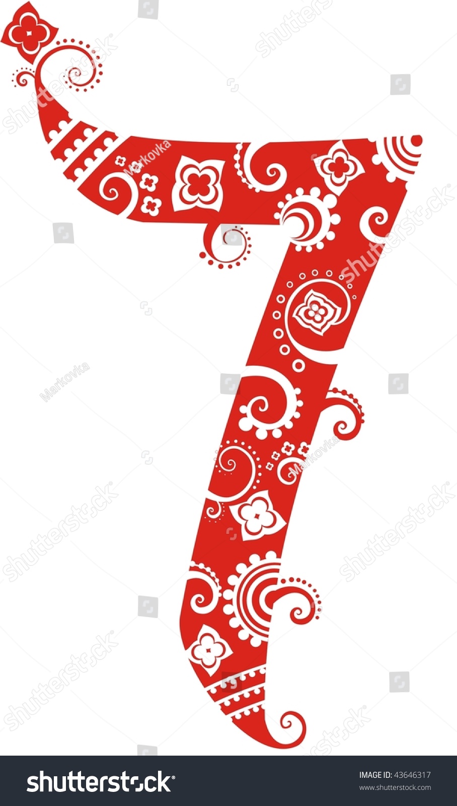 Stylized Number Seven Symbol Design Stock Illustration 43646317 ... Stylized Number Seven Symbol Design Stock Illustration 43646317 ...