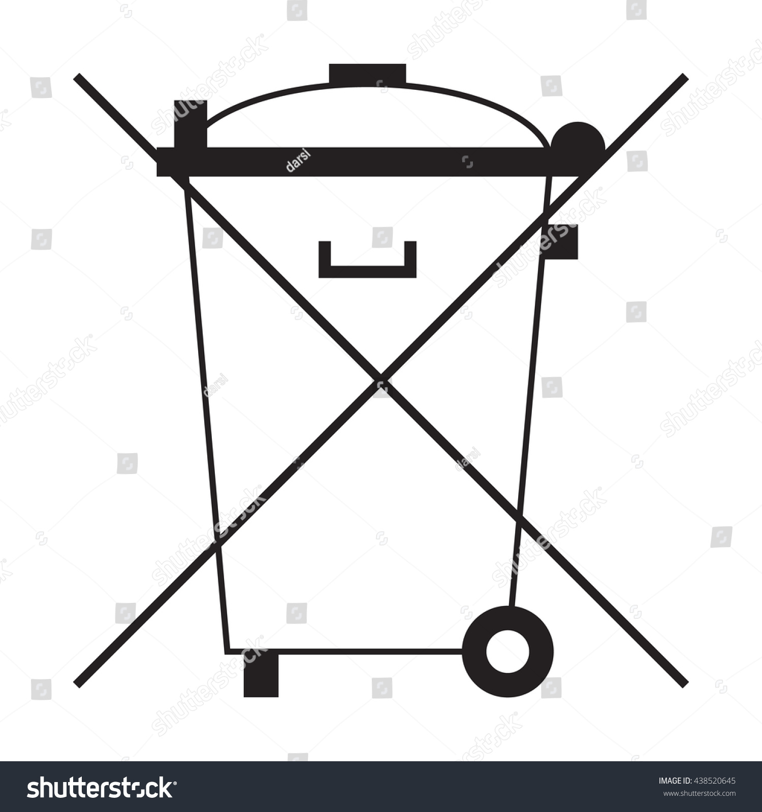 No Trash Bin Icon Crossed Litter Stock Vector Royalty Free 438520645 Shutterstock