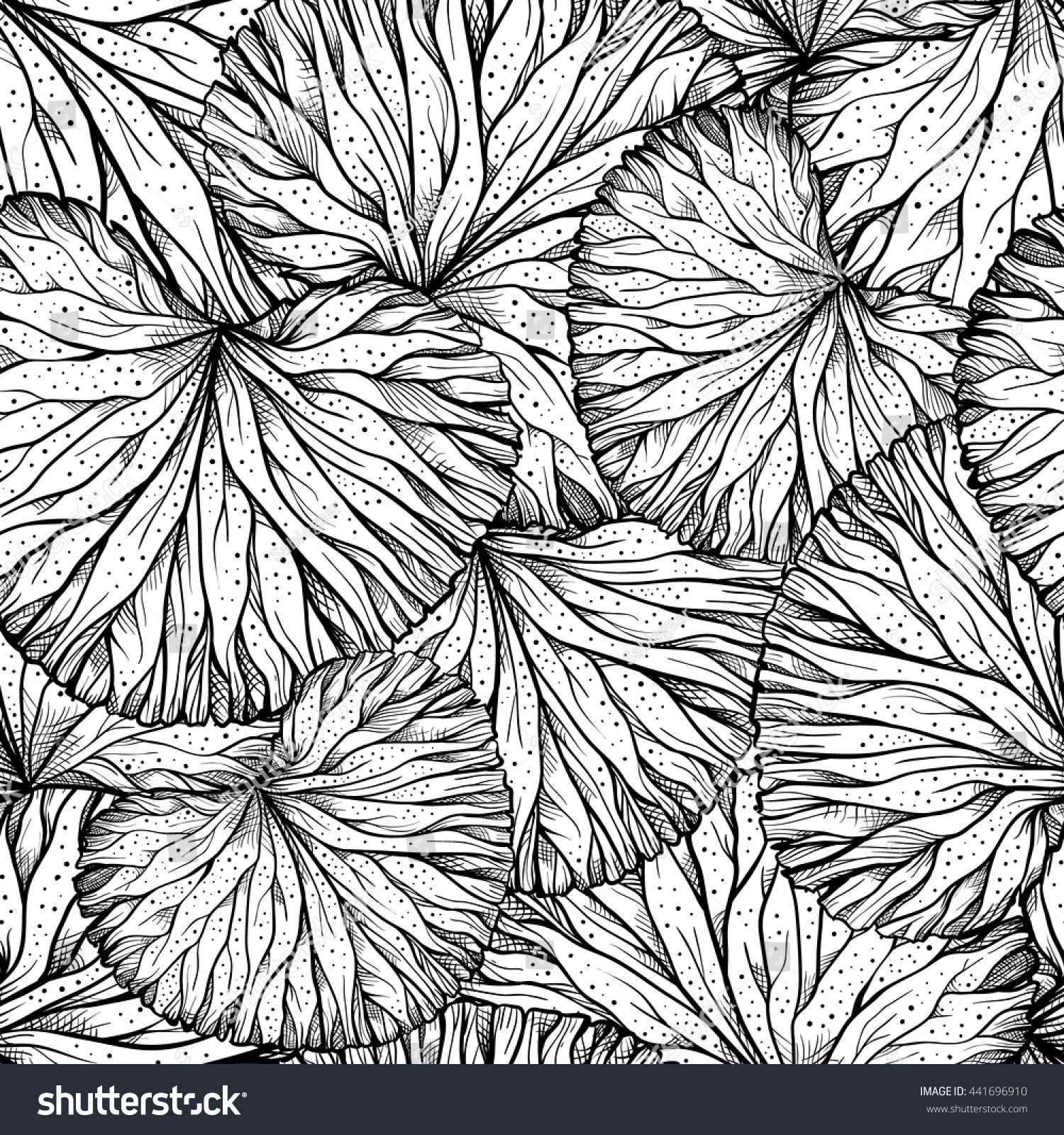 Black White Vector Leaves Seamless Pattern Stock Vector (Royalty Free ... Black White Vector Leaves Seamless Pattern Stock Vector (Royalty Free ...