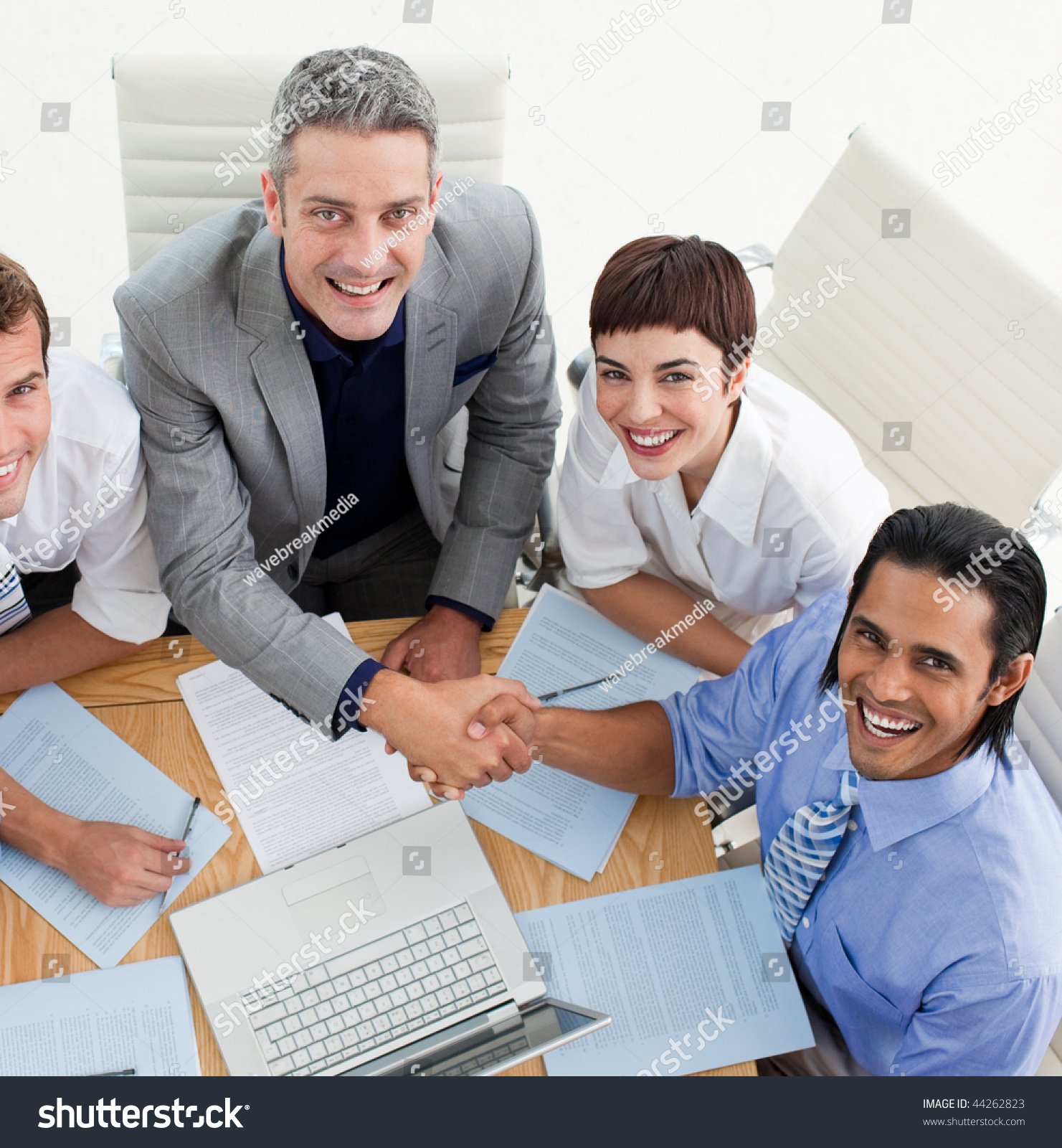 Two Smiling Business People Greeting Each Stock Photo 44262823 ... Two Smiling Business People Greeting Each Stock Photo 44262823 ...
