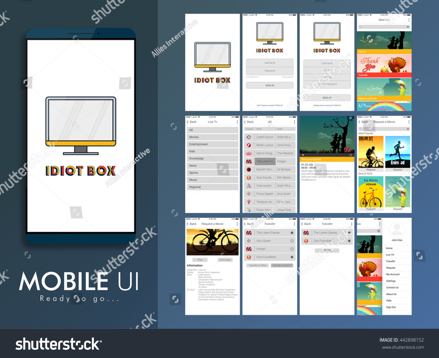 Material Design Ui Ux Gui Screen Stock Vector (Royalty Free) 442898152 ... Material Design Ui Ux Gui Screen Stock Vector (Royalty Free) 442898152 ...