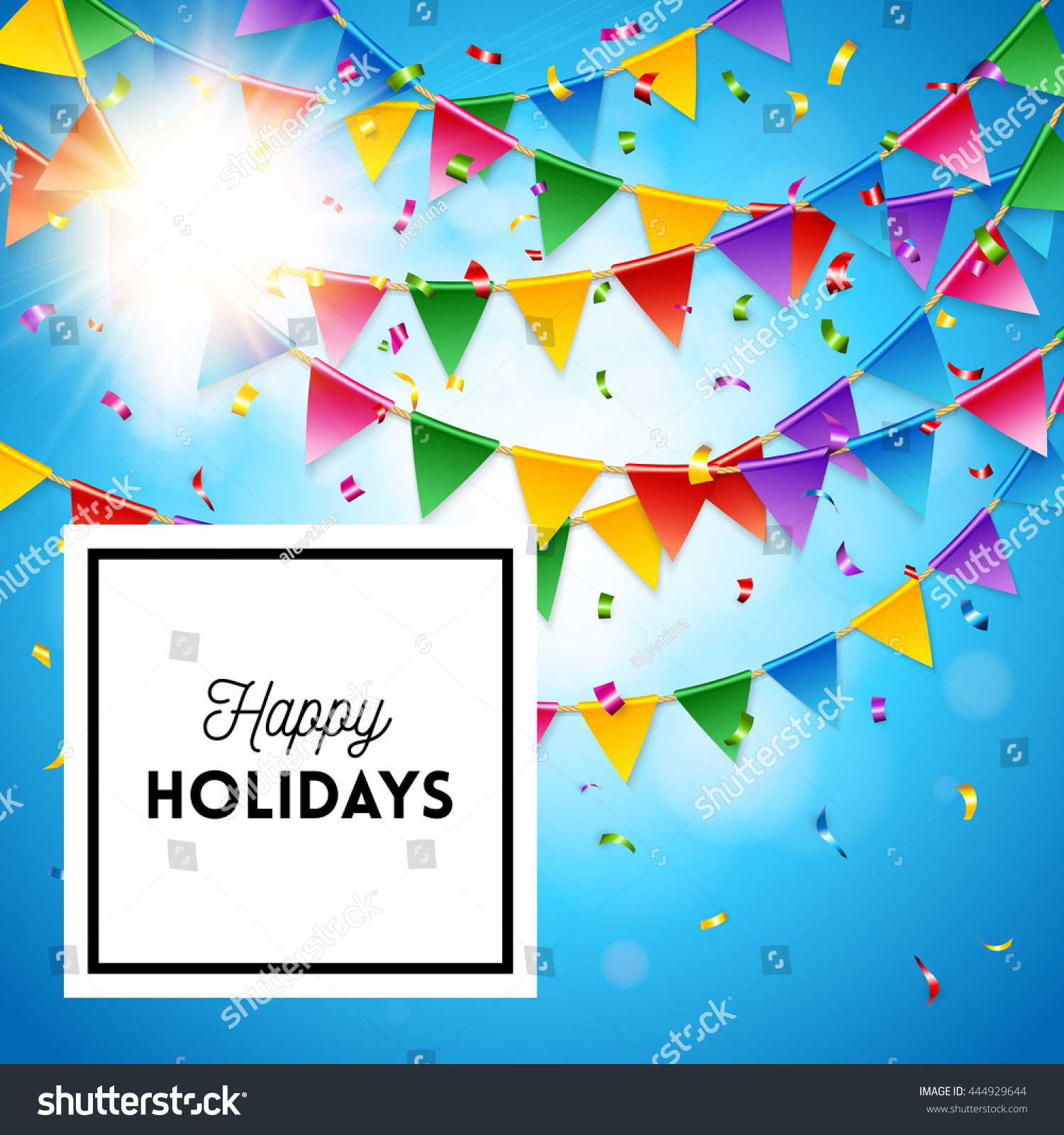 Colorful Happy Holidays Greeting Card Garlands Stock Vector (Royalty ... Colorful Happy Holidays Greeting Card Garlands Stock Vector (Royalty ...