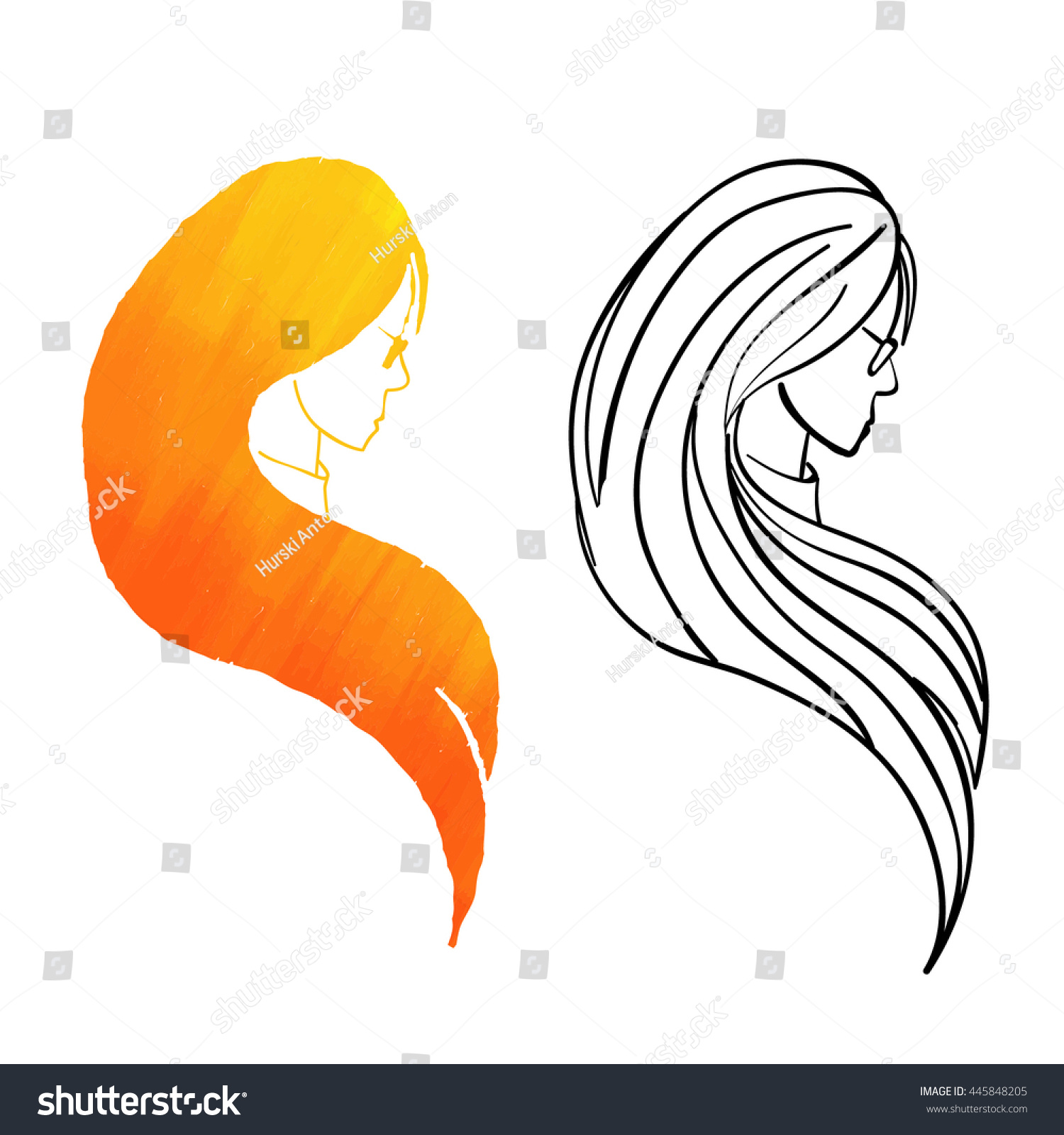 Girl Red Hairvector Illustration Stock Vector Royalty Free 445848205