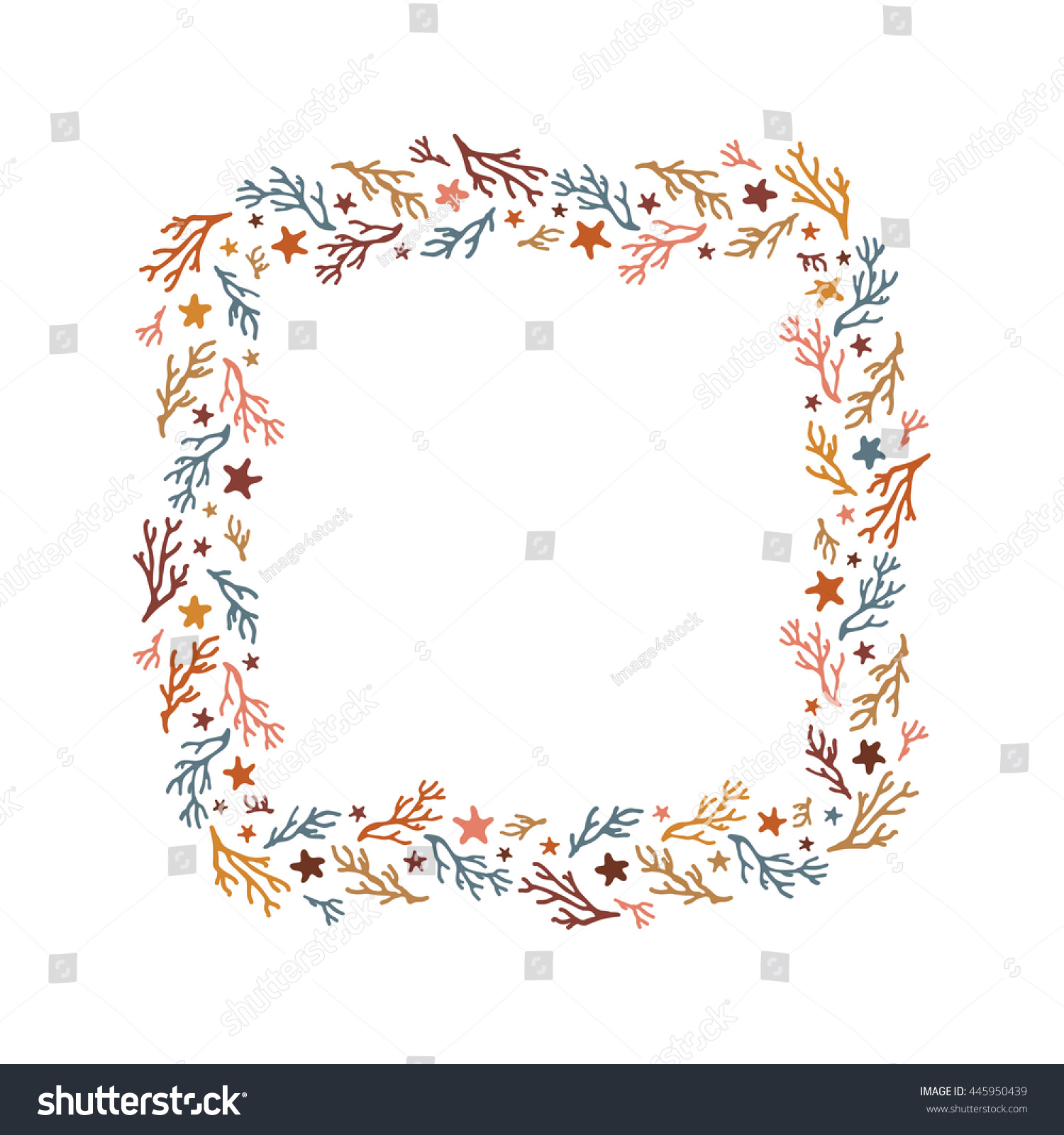 Coral Border Frame Elements Vector 스톡 벡터(로열티 프리) 445950439 | Shutterstock