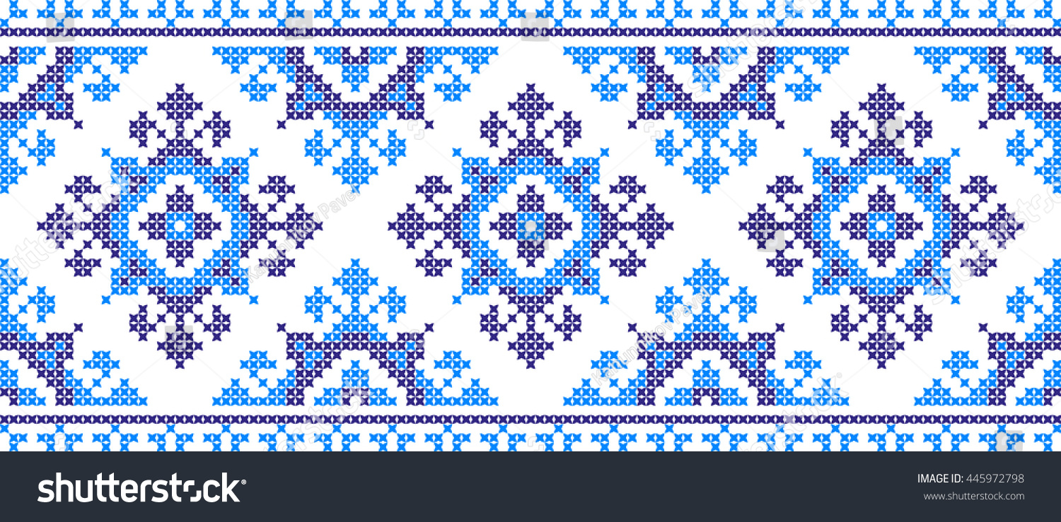 Embroidered Pattern On Transparent Background Stock Vector (Royalty ...