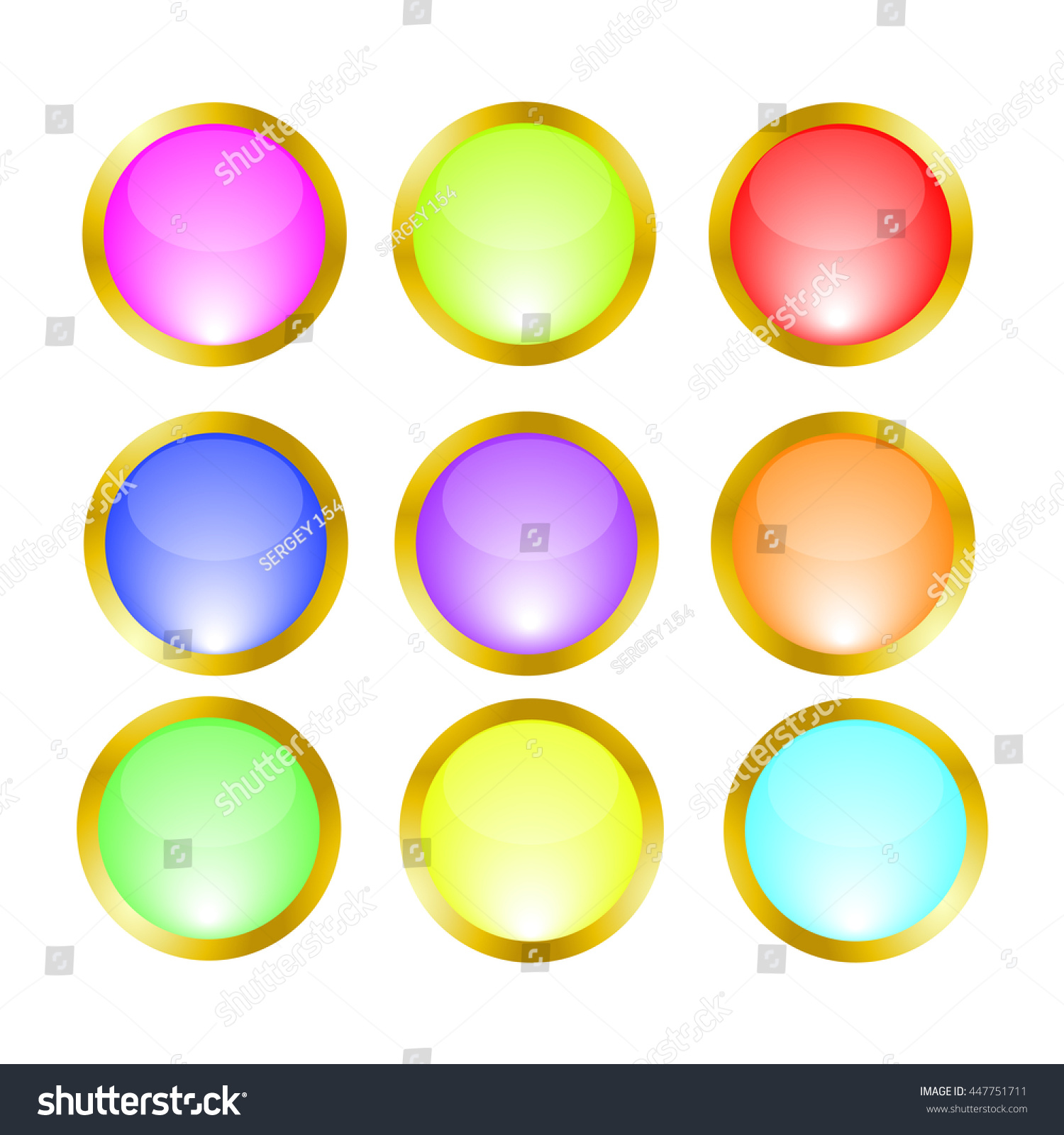 Buttons Icons Gold Frame Stock Vector (Royalty Free) 447751711 ... Buttons Icons Gold Frame Stock Vector (Royalty Free) 447751711 ...
