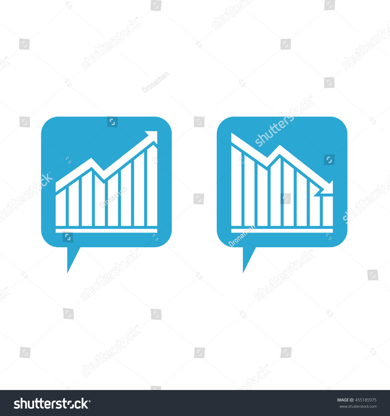 Chart Bars Declining Rising Vector Icon Stock Vector (Royalty Free ...