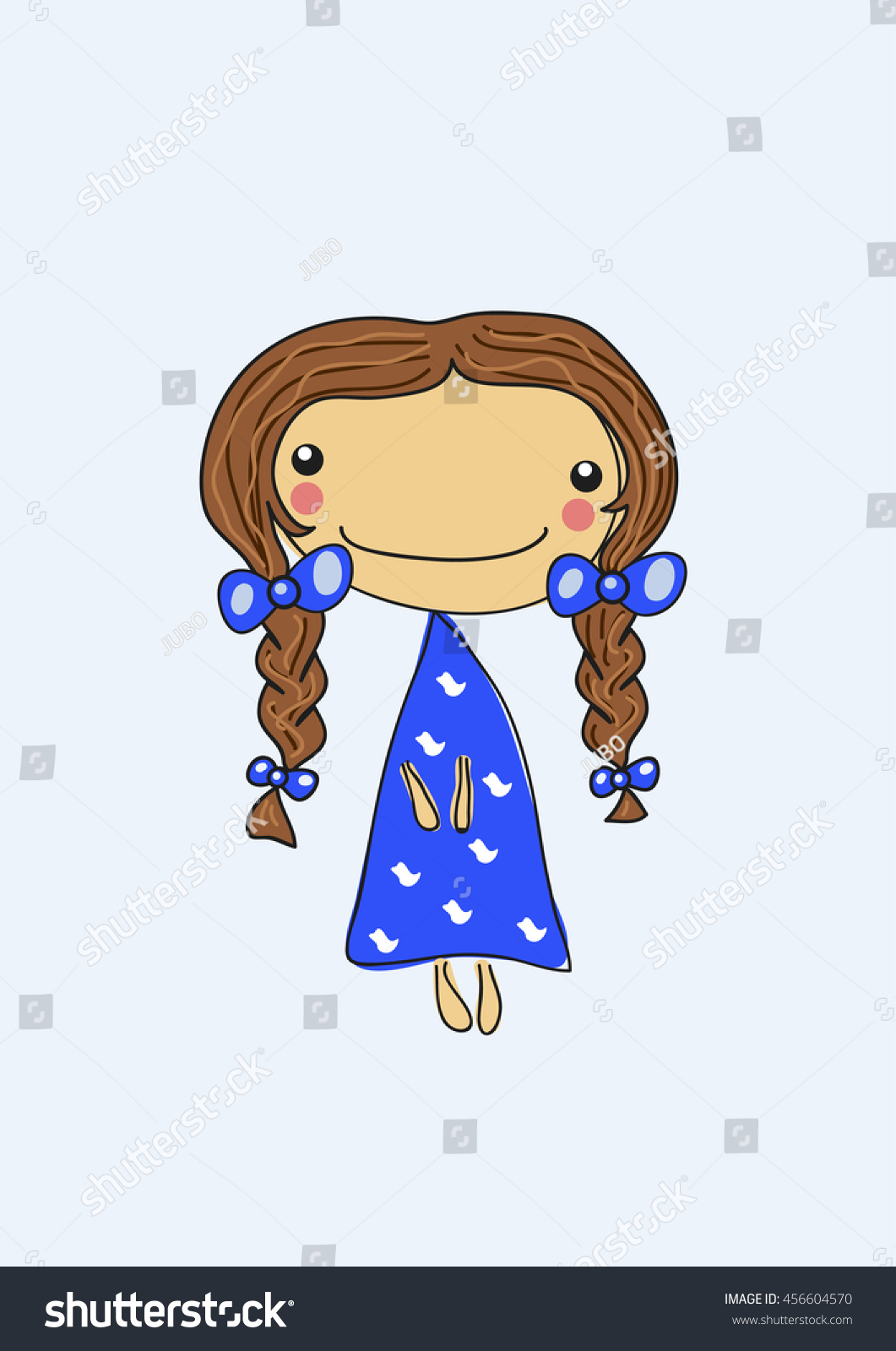 Good Girl Vector Hand Drawn Stock Vector Royalty Free 456604570 Shutterstock