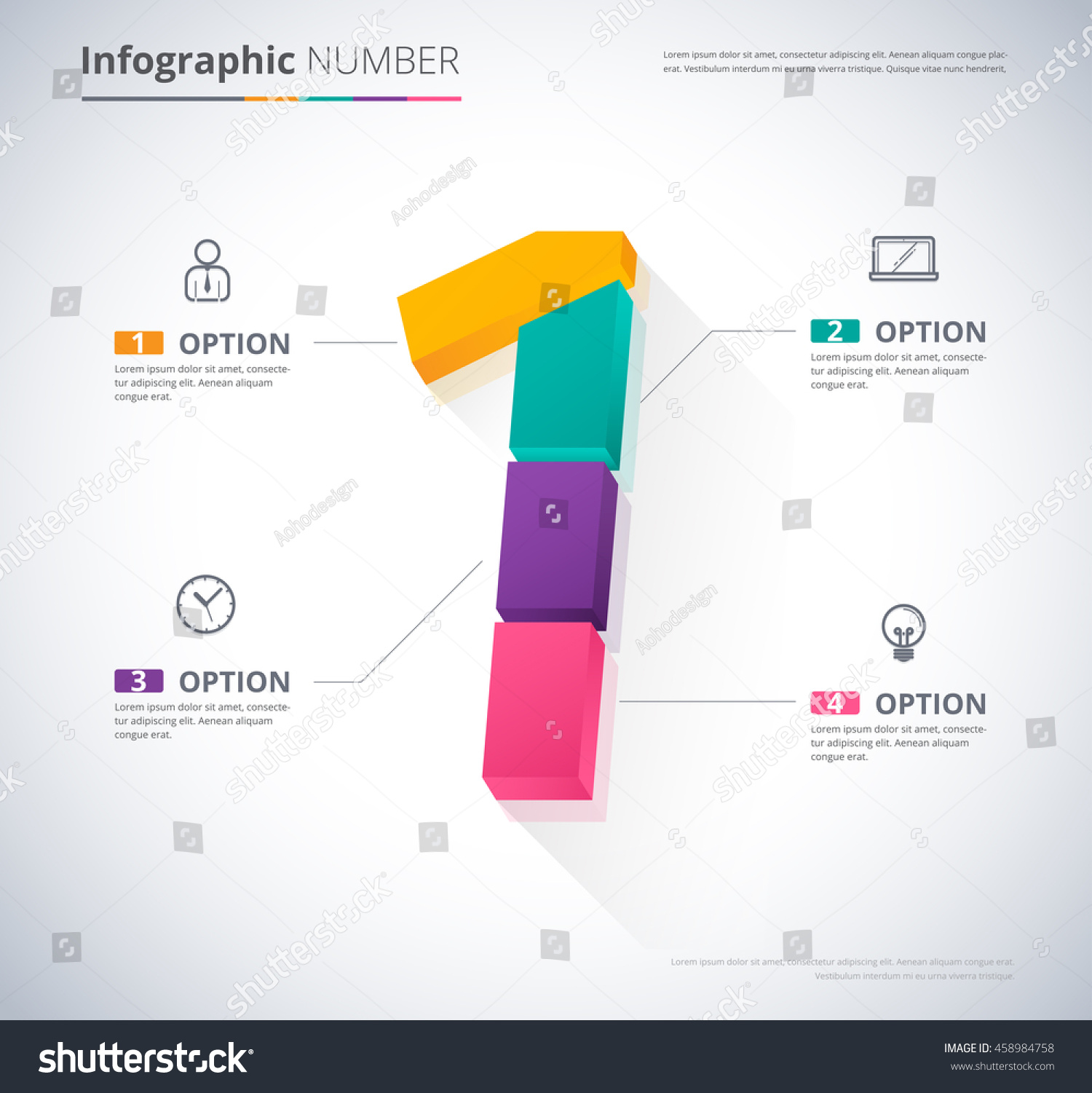 Number Infographic Template Design 1 Number Stock Vector (Royalty Free ...