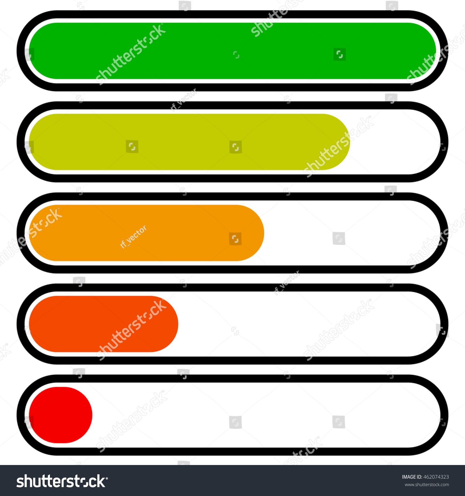 5 Steps Progress Loading Bars Sequence Stock Vector (Royalty Free ...