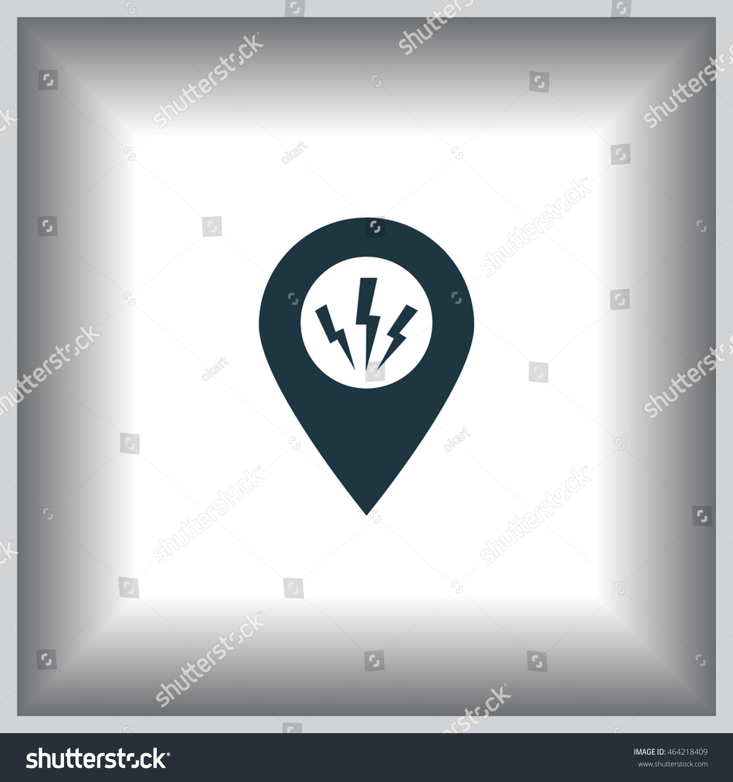 Map Pointer Lightning Icon Stock Vector (Royalty Free) 464218409 ...