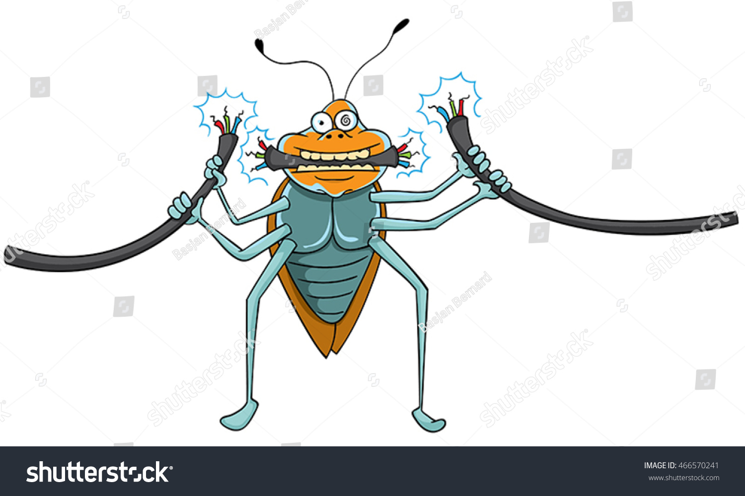 Bug Creating Technical Problems Stock Vector (Royalty Free) 466570241 ...
